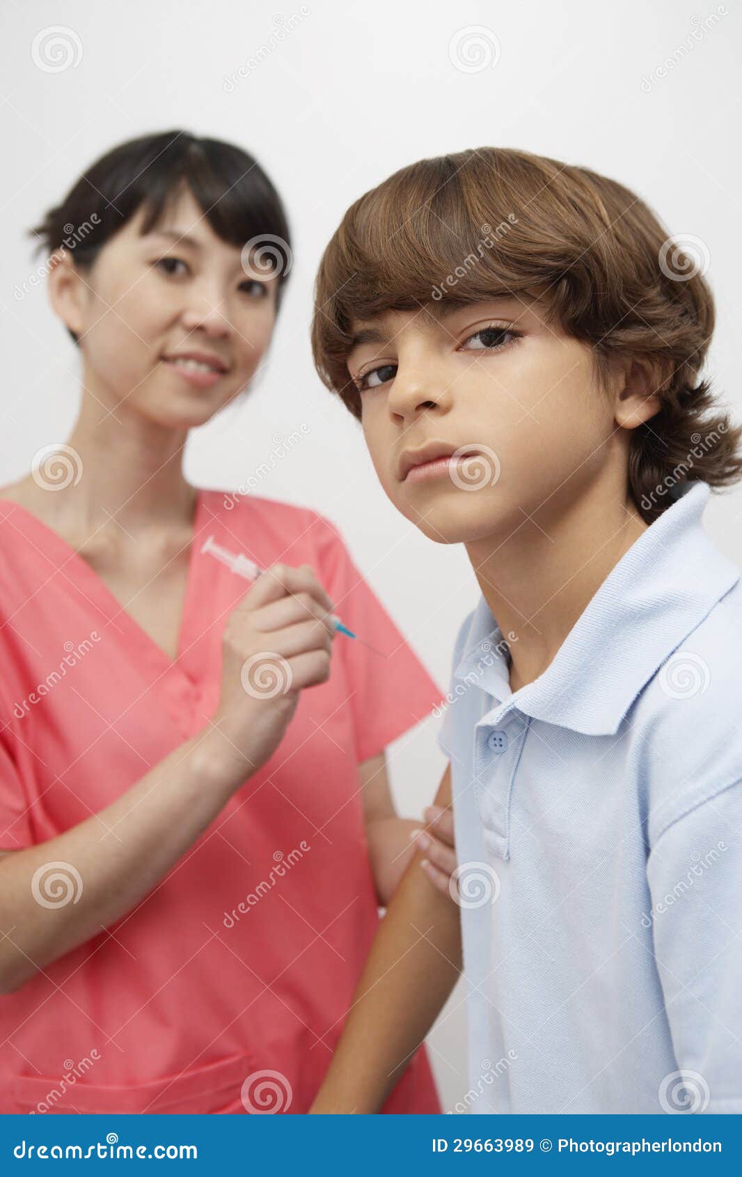 Doctor Injecting Vaccine To Patient Stock Image - Image of childhood ...