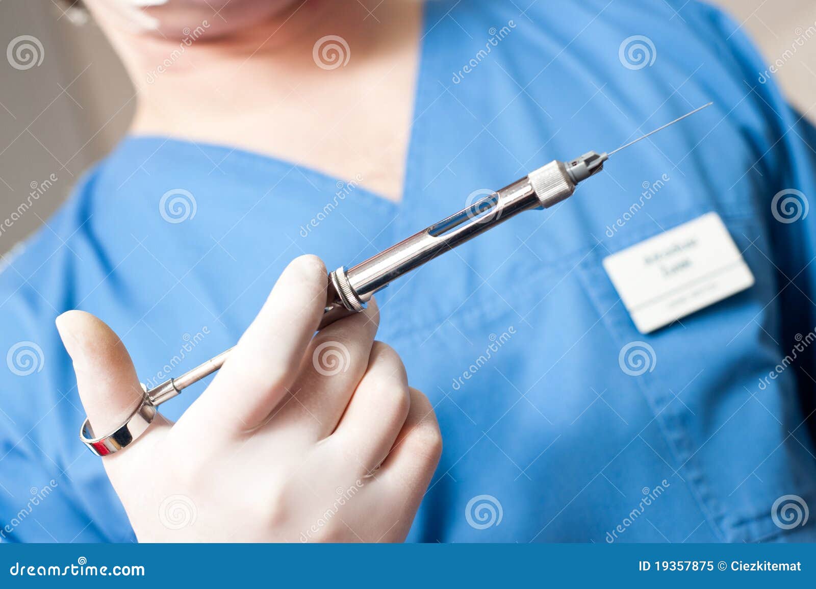 Doctor with injection stock image. Image of medical, protective - 19357875