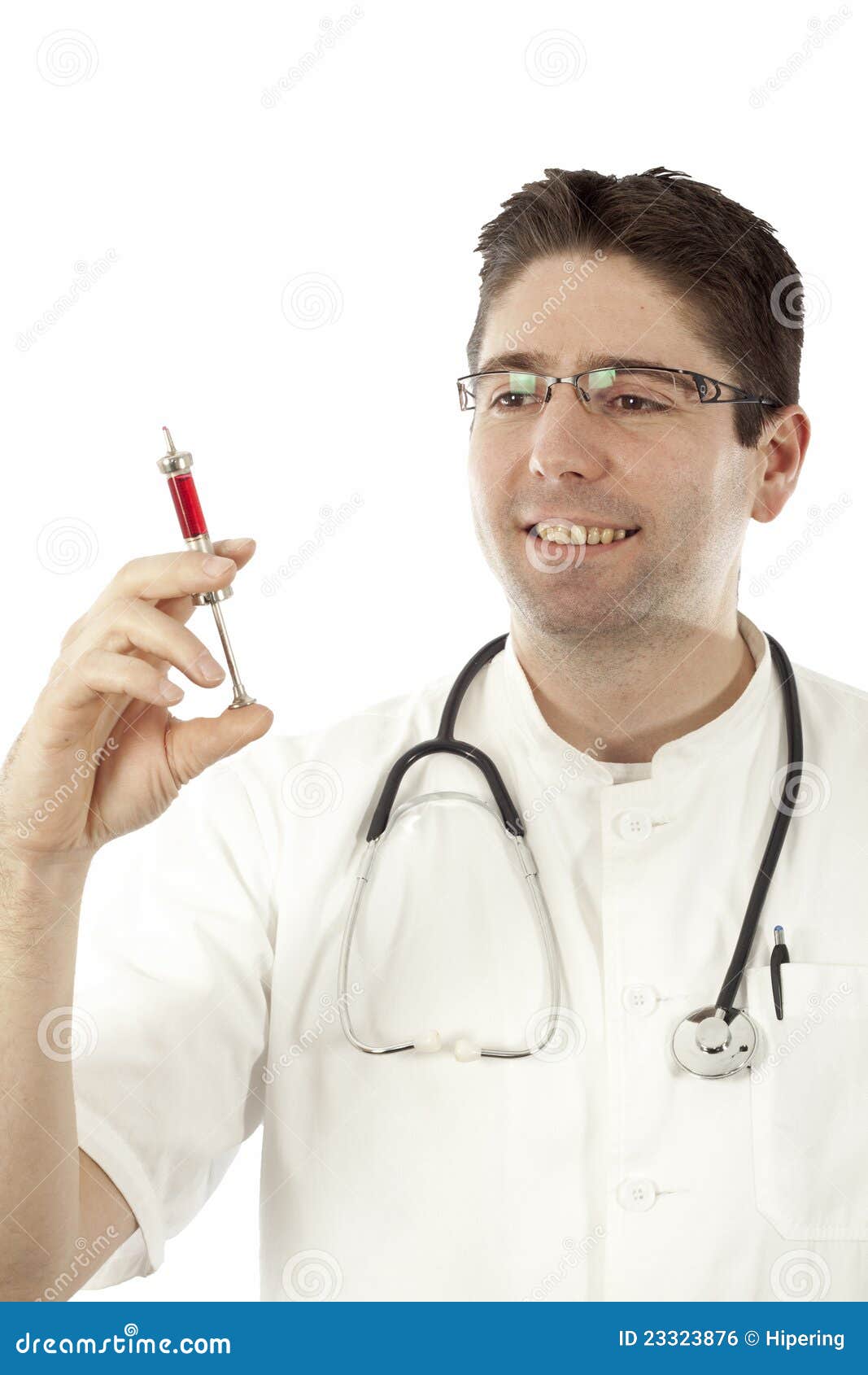 Doctor with injection stock photo. Image of experiment - 23323876