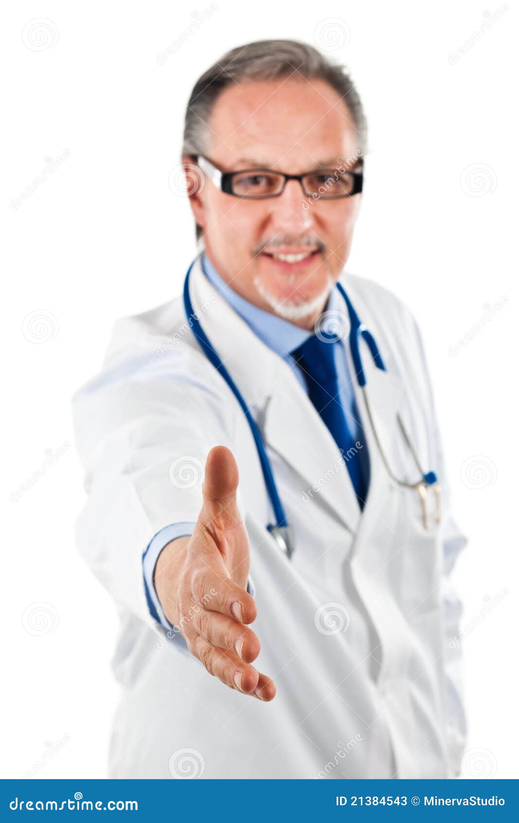 Doctor introducing himself stock image. Image of cheerful - 21384543