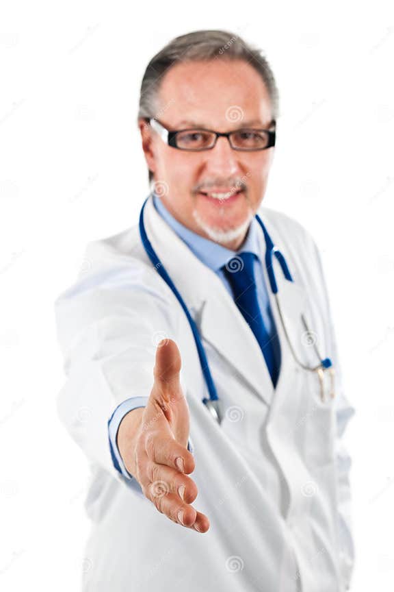Doctor introducing himself stock image. Image of cheerful - 21384543