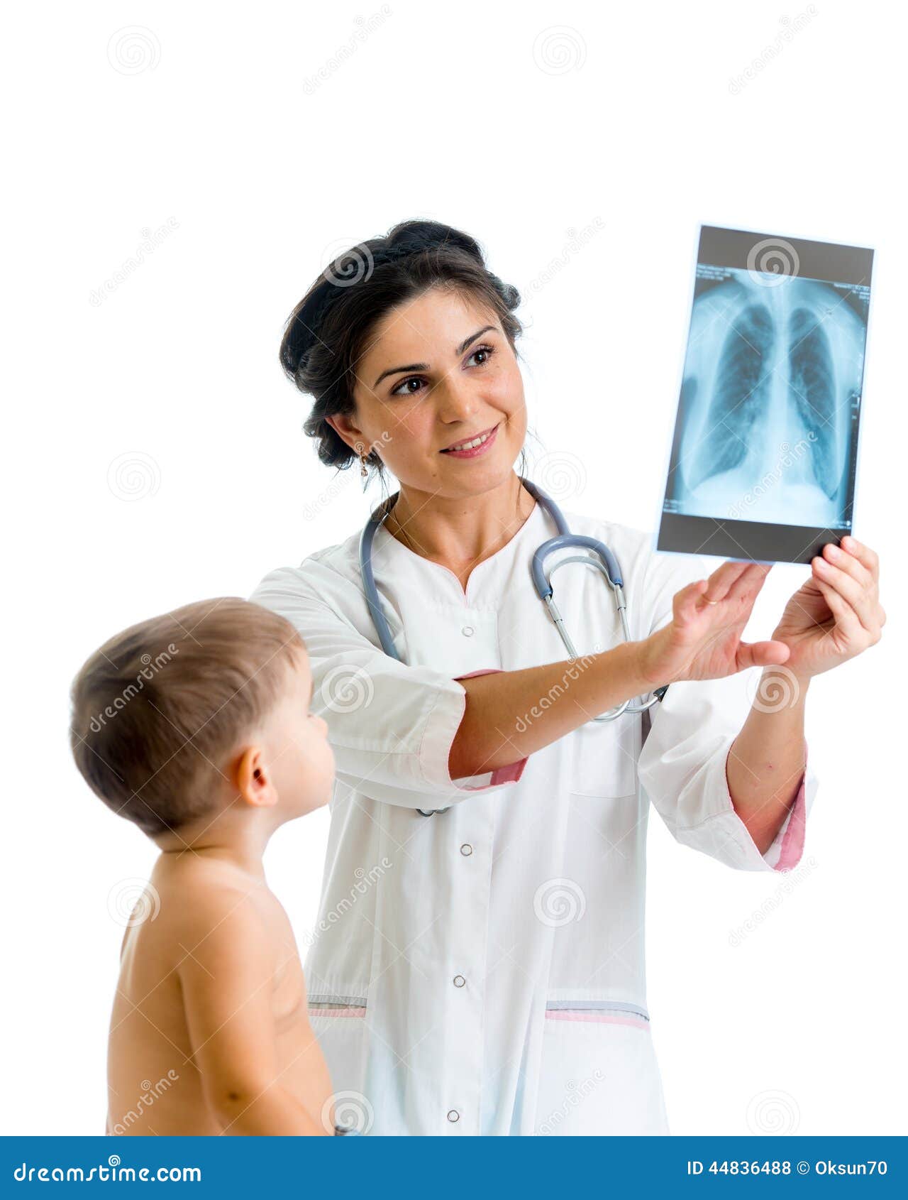 Doctor and Kid Reviewing X-ray Stock Photo - Image of maternity ...