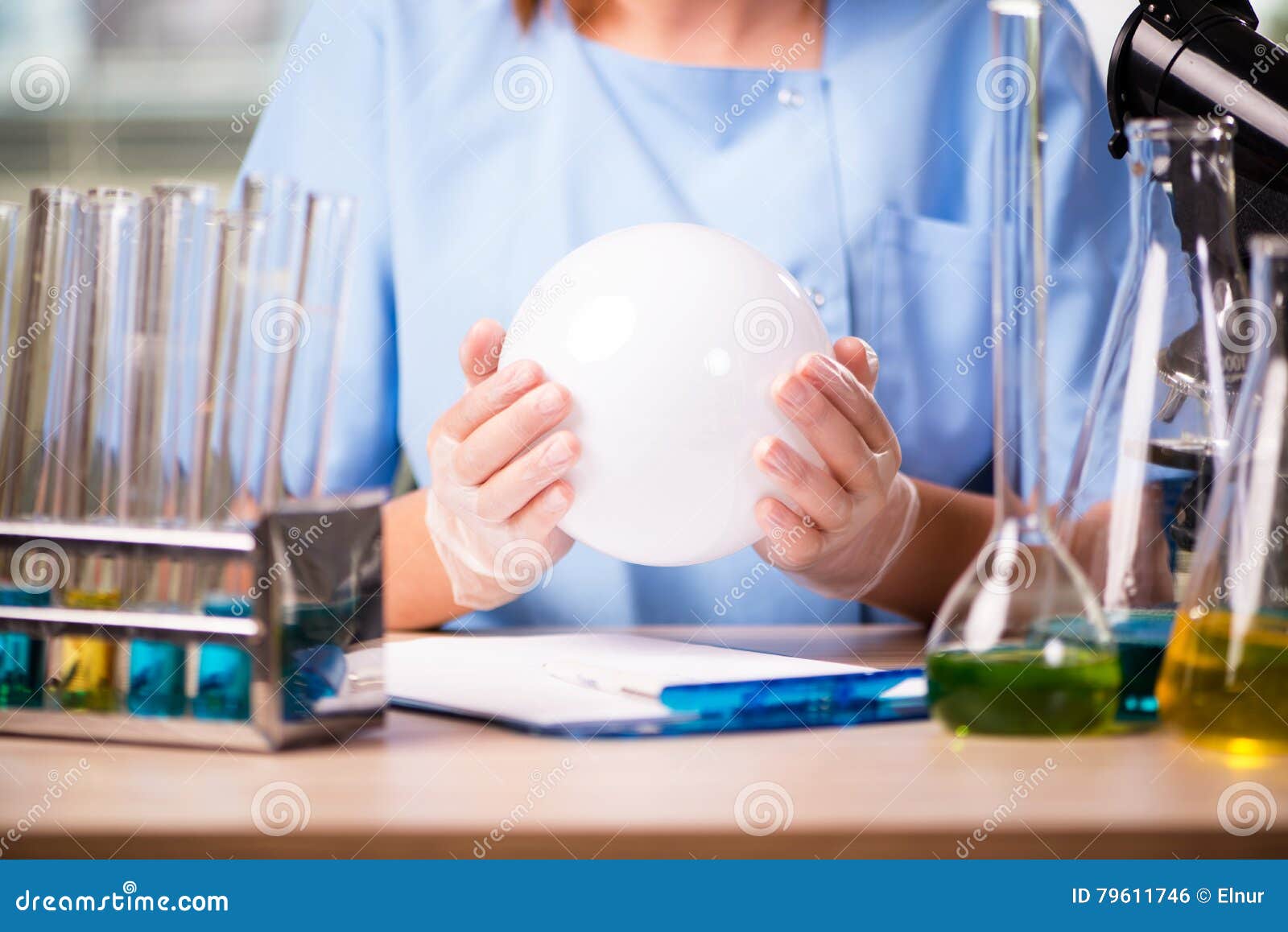 The Doctor in Lab with Crystall Ball Stock Photo - Image of health ...