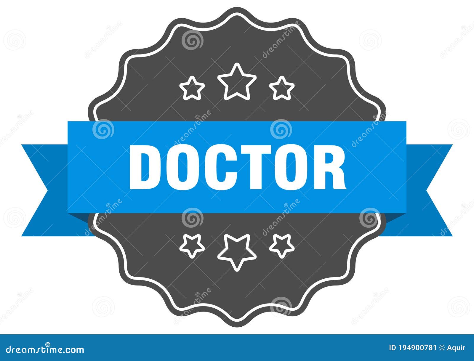 Doctor label stock vector. Illustration of band, ribbon - 194900781