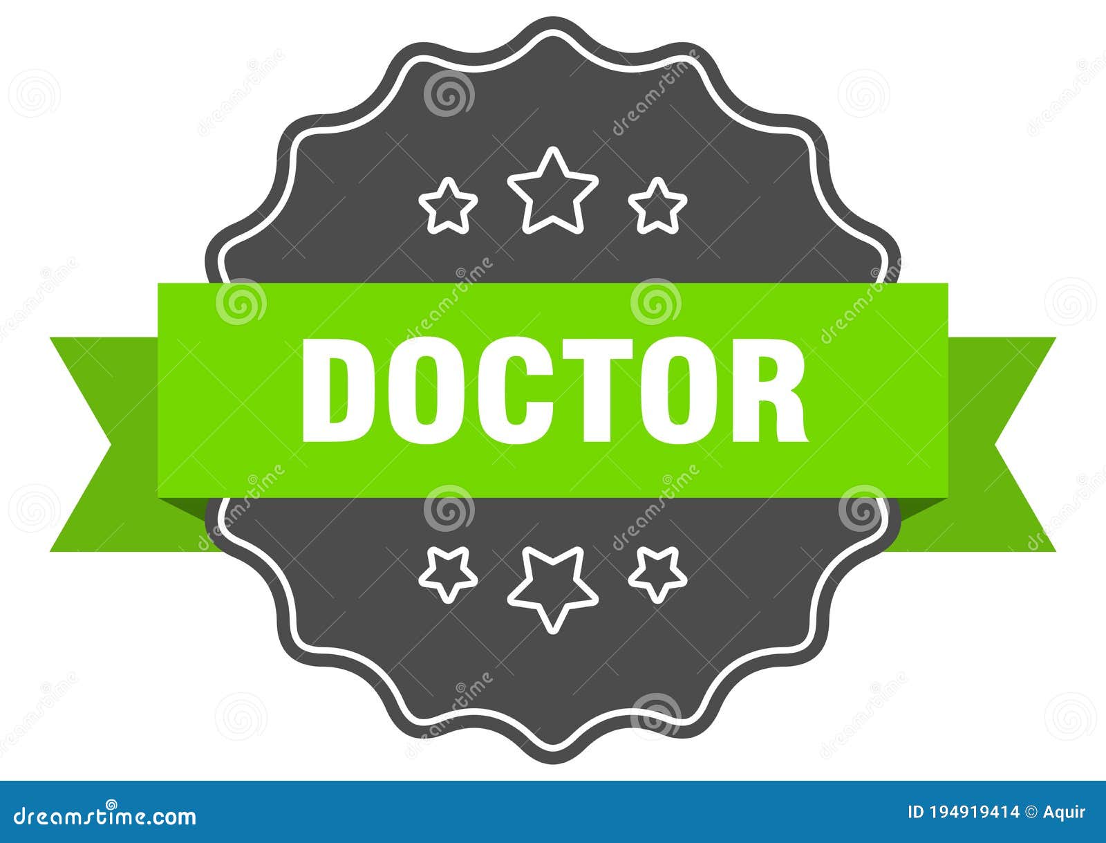 Doctor label stock vector. Illustration of ribbon, round - 194919414