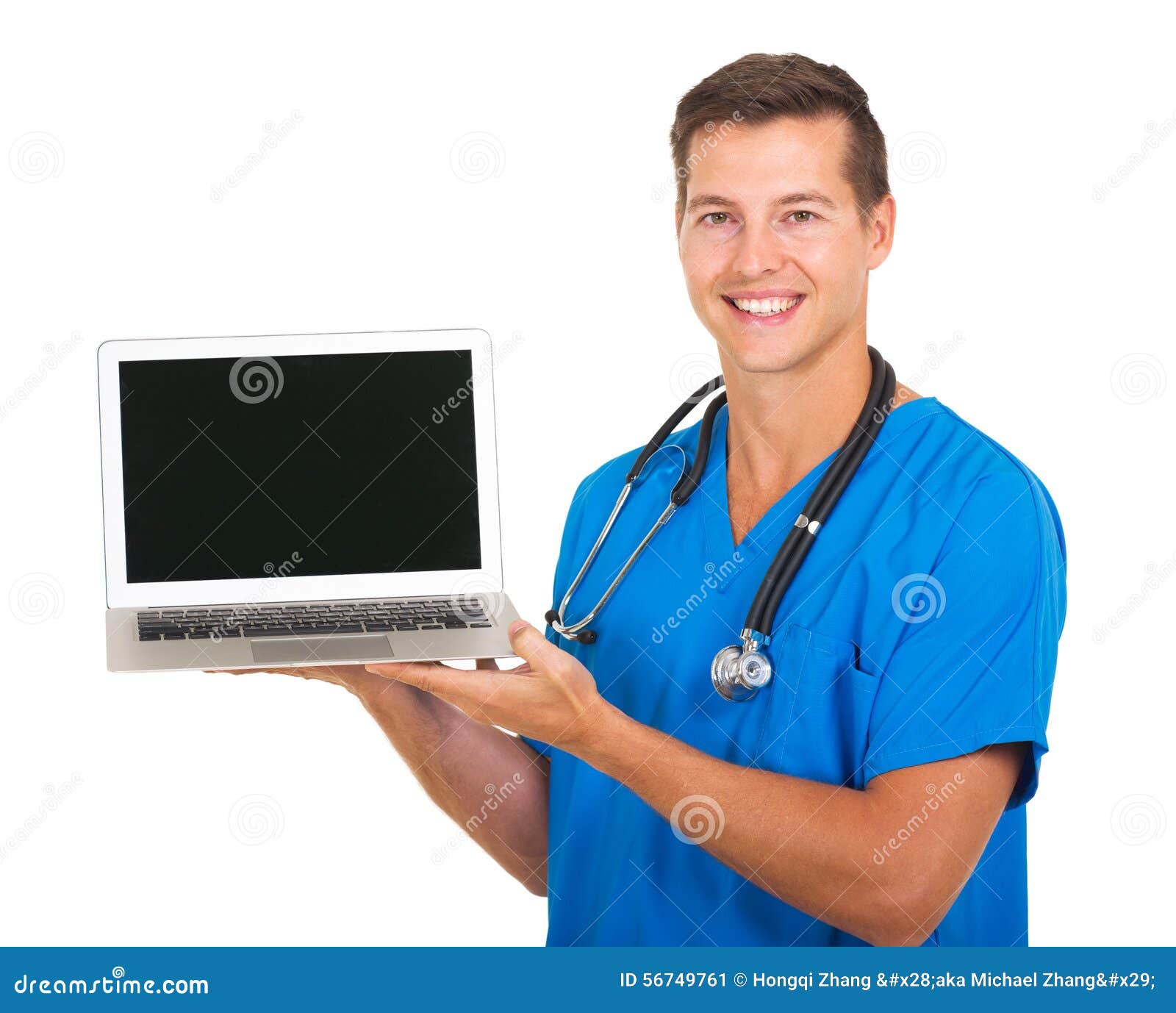 Doctor laptop screen stock image. Image of occupation - 56749761