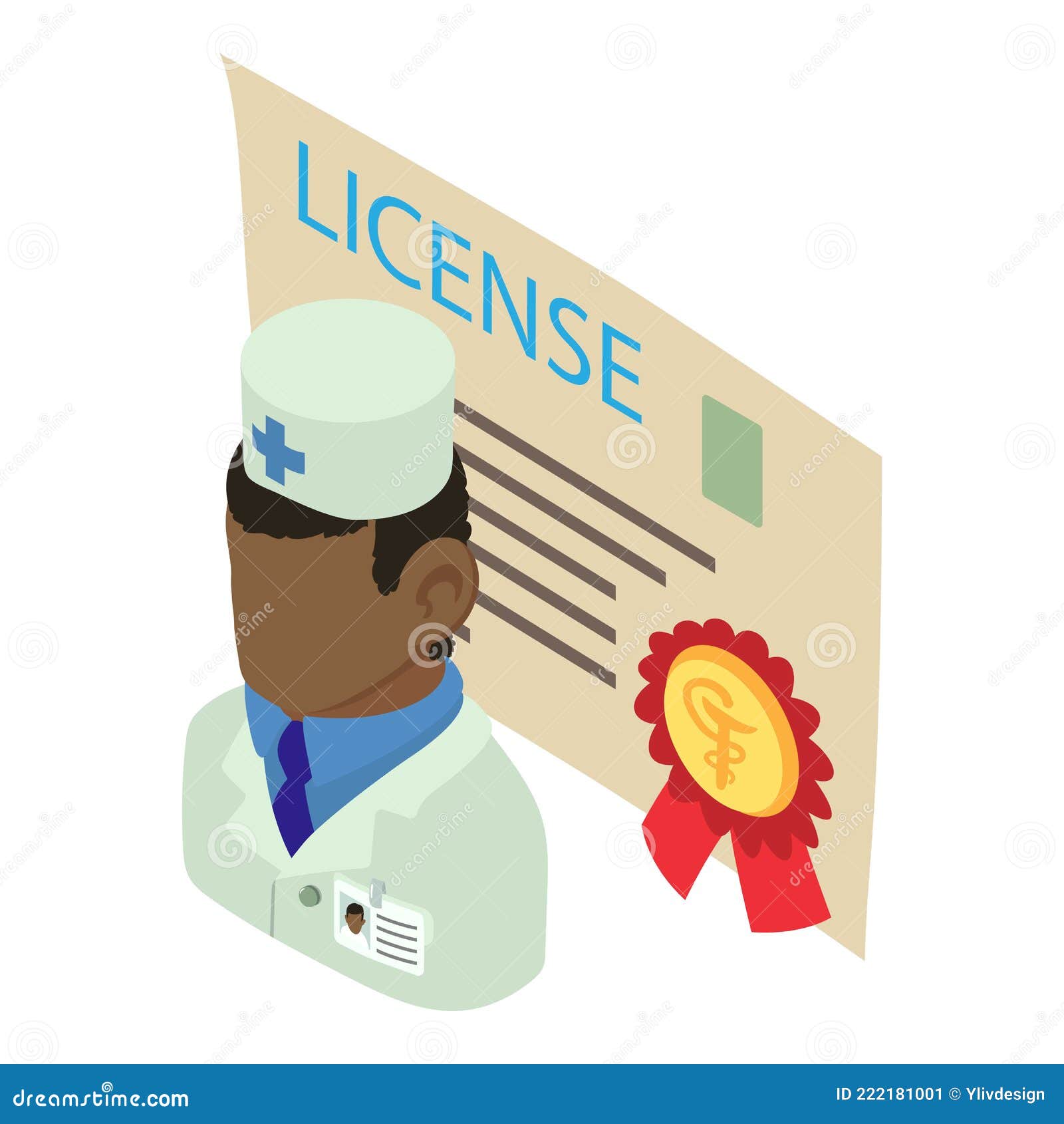 Doctor License Icon Isometric Vector. Medical Certificate Stock Vector ...