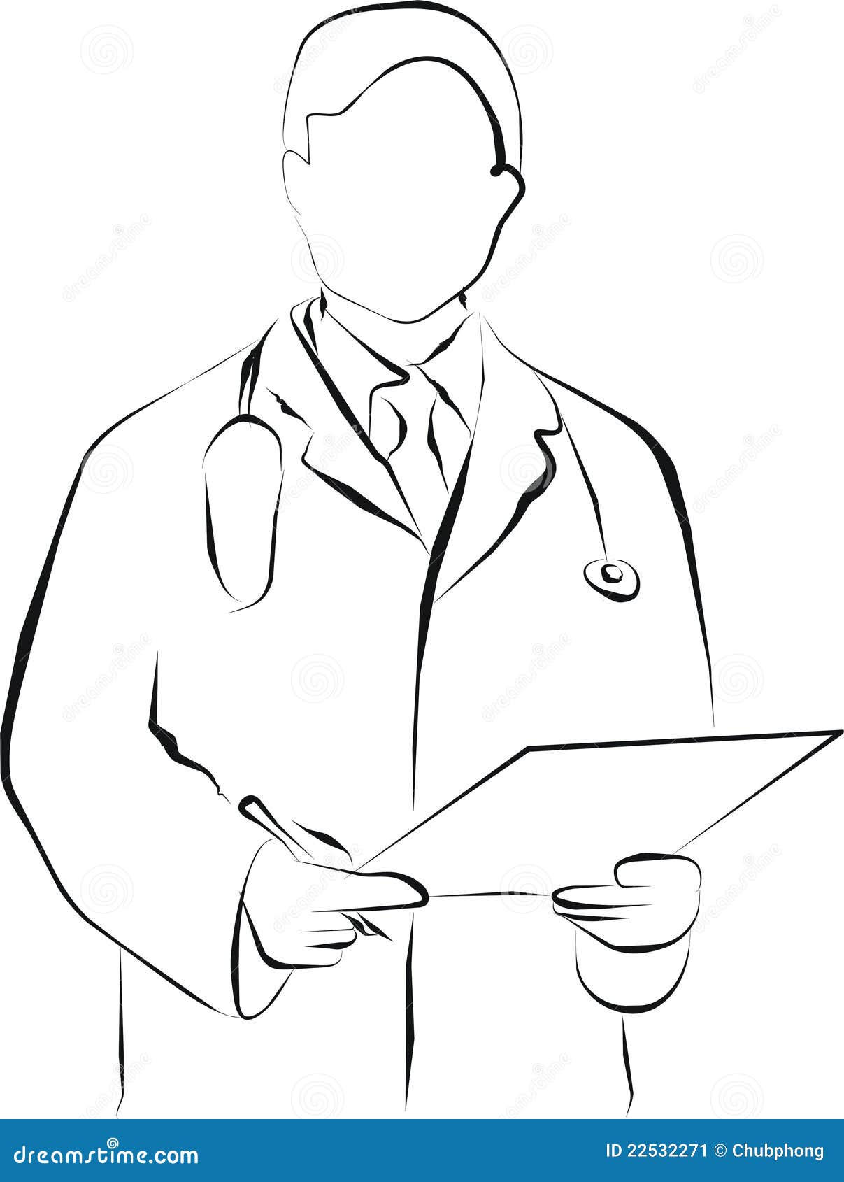 Doctor line art stock vector. Illustration of record - 22532271