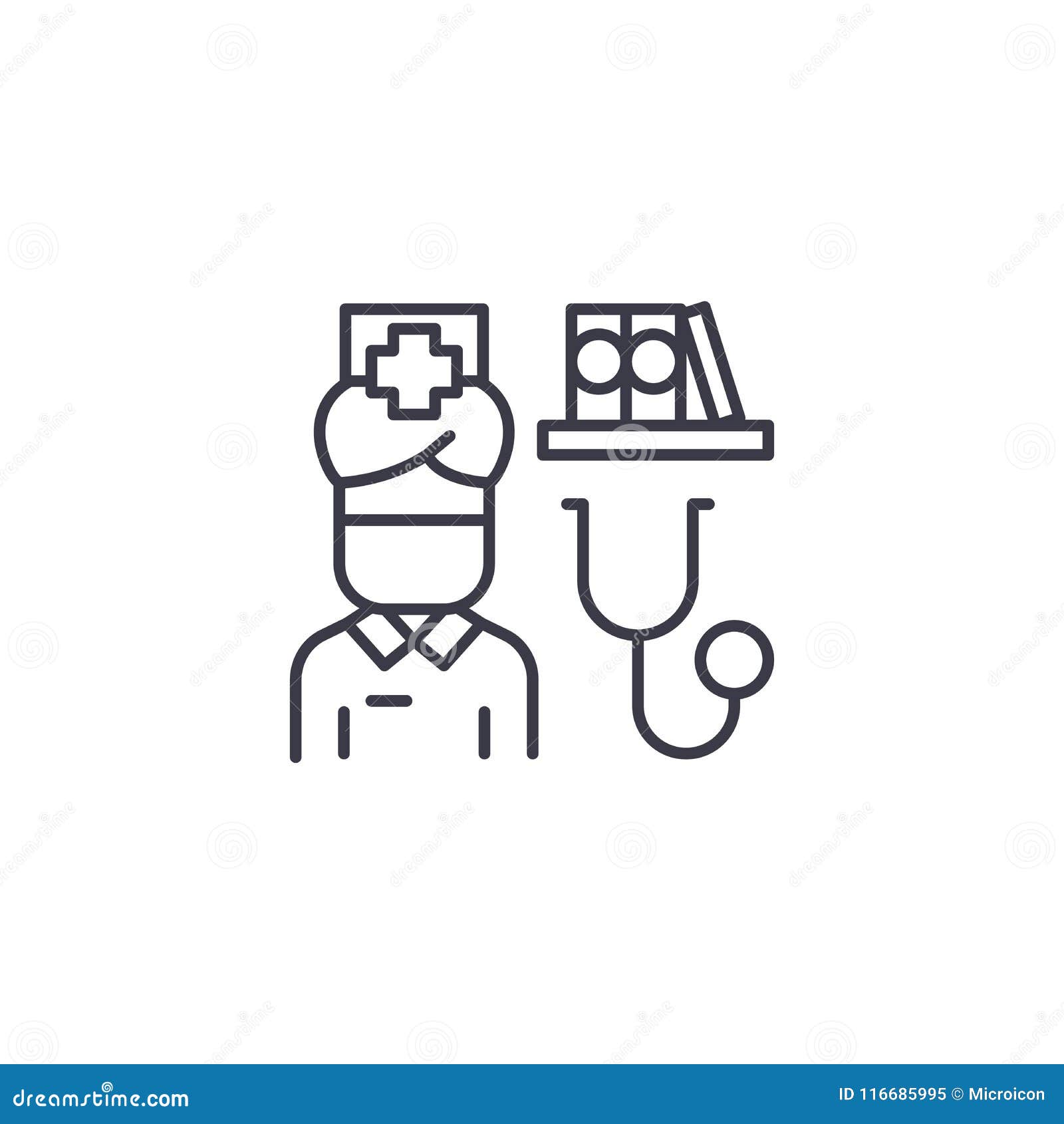 Doctor Linear Icon Concept. Doctor Line Vector Sign, Symbol ...