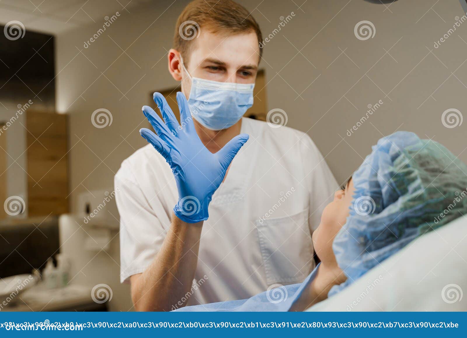 Doctor after Lips Augmentation Looks at Patient with Happy Emotion ...