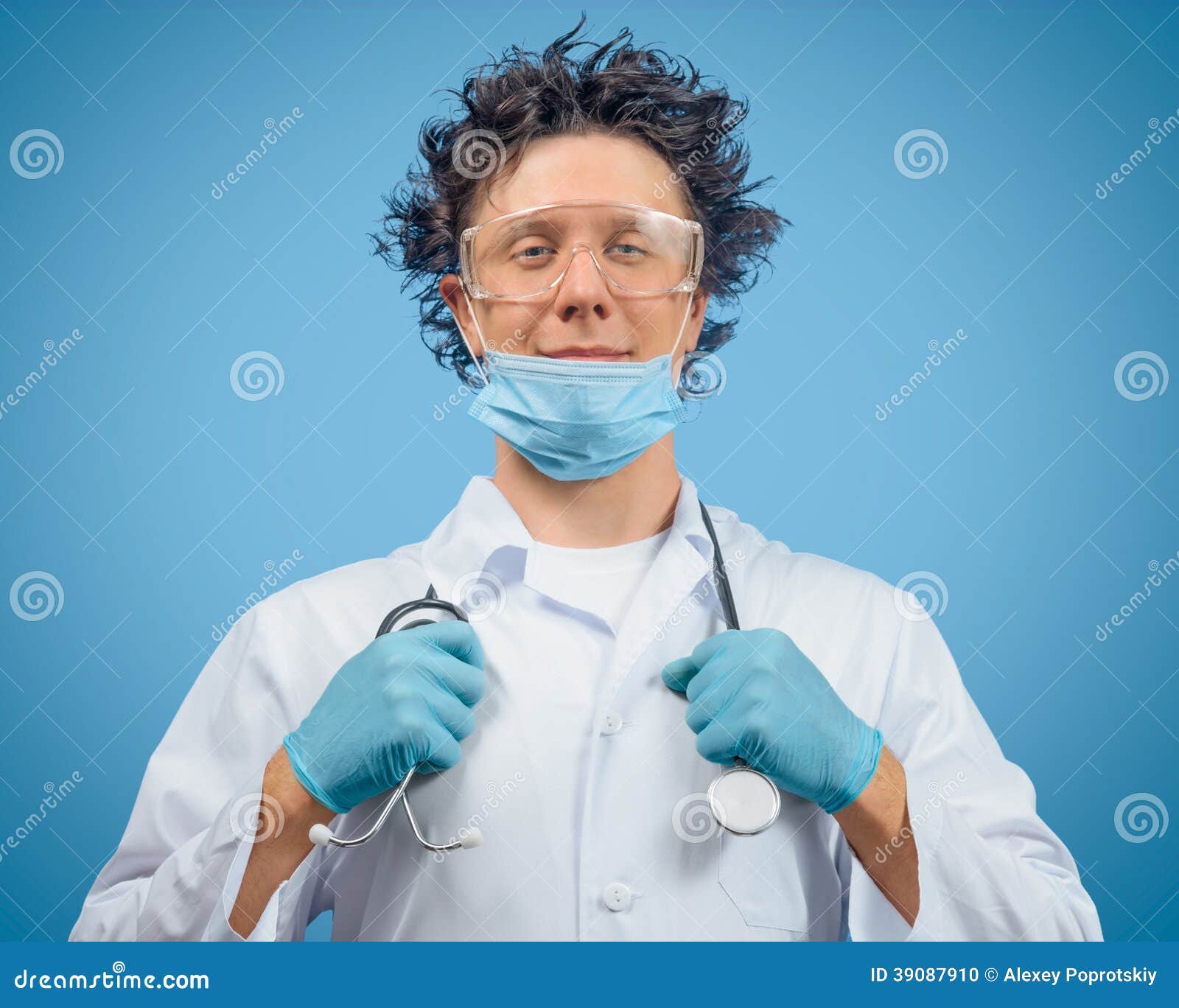 Doctor Loco Con El Estetoscopio Foto de archivo - Imagen de persona ...