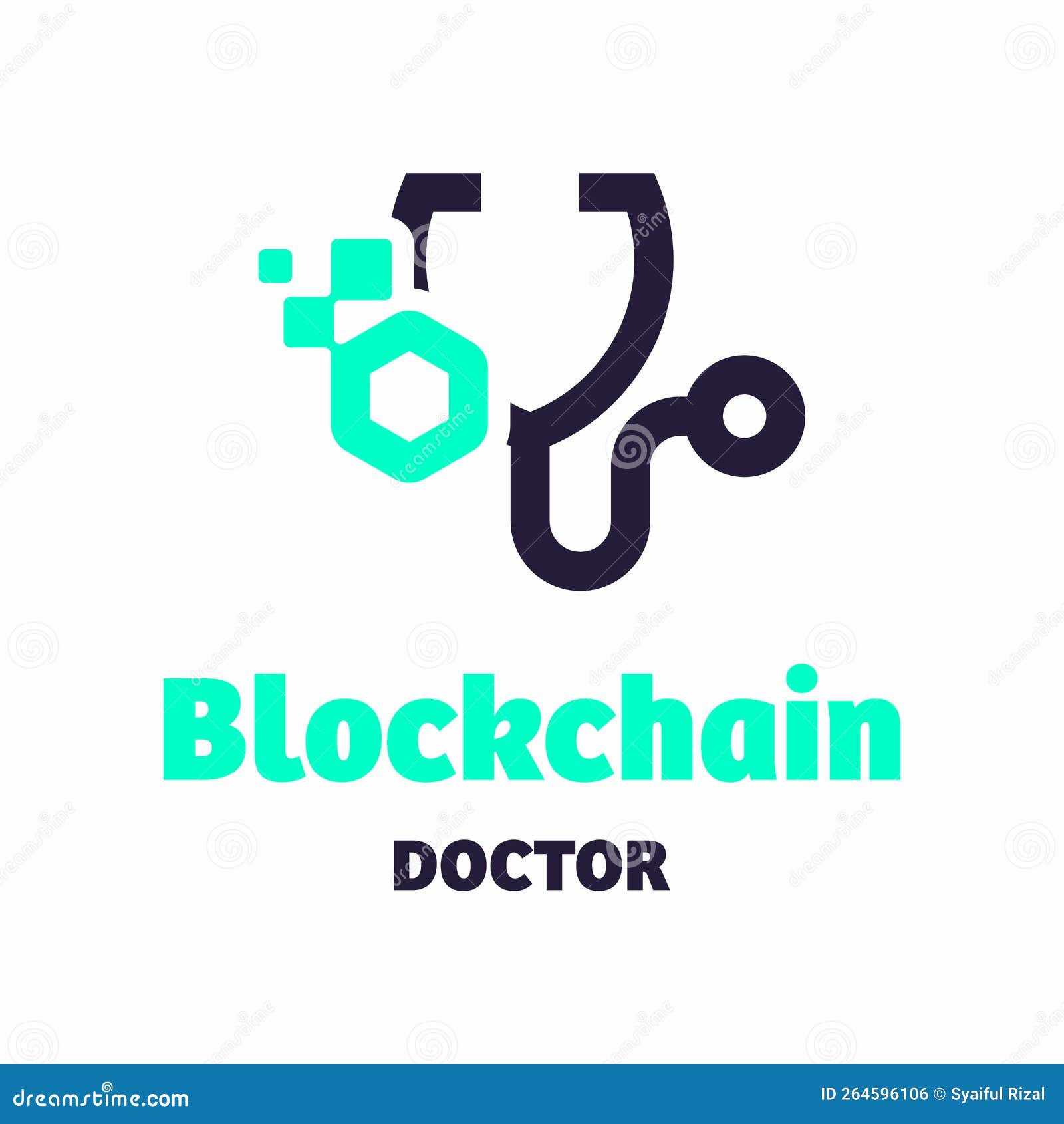 Blockchain Doctor Logo stock illustration. Illustration of treatment ...
