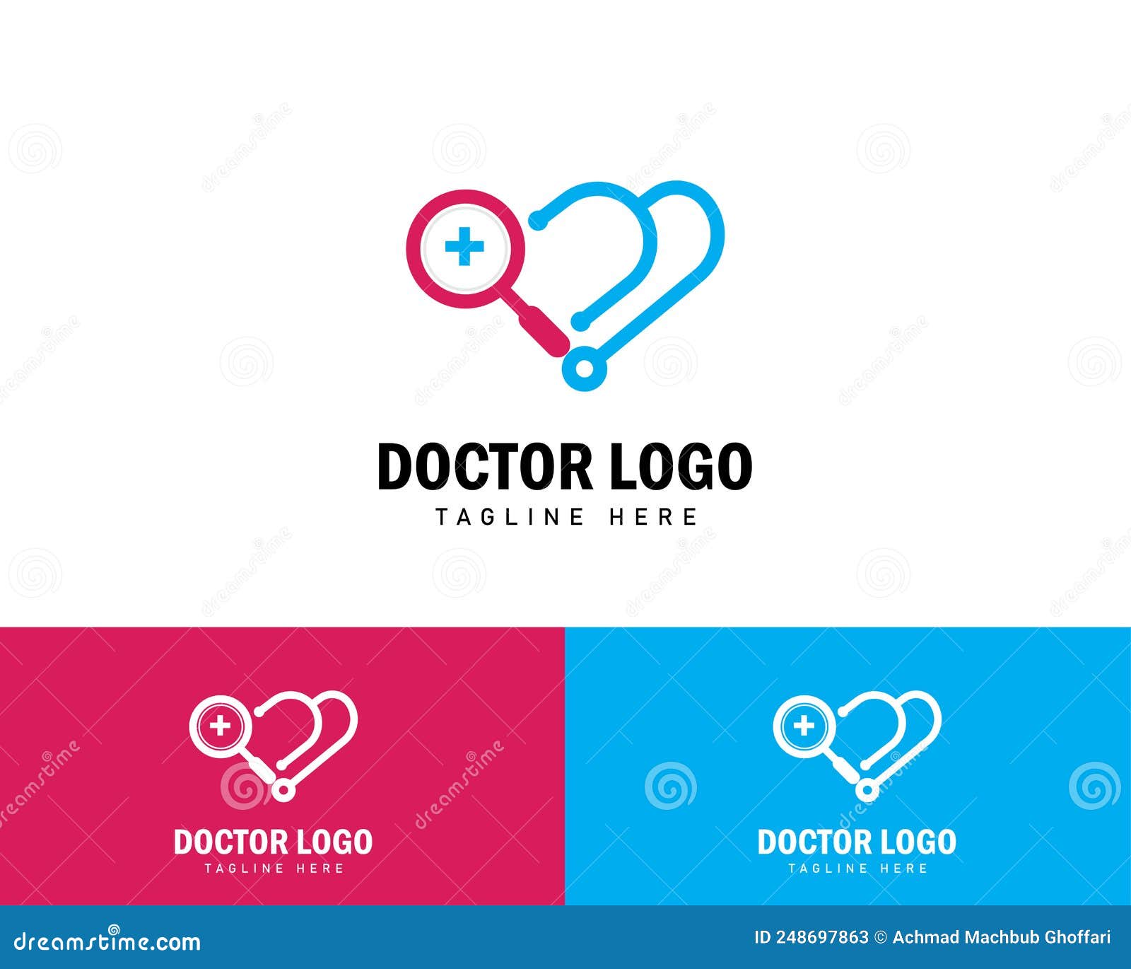 Doctor Logo Creative Search Design Concept Sign Symbol Doctor Virtual ...