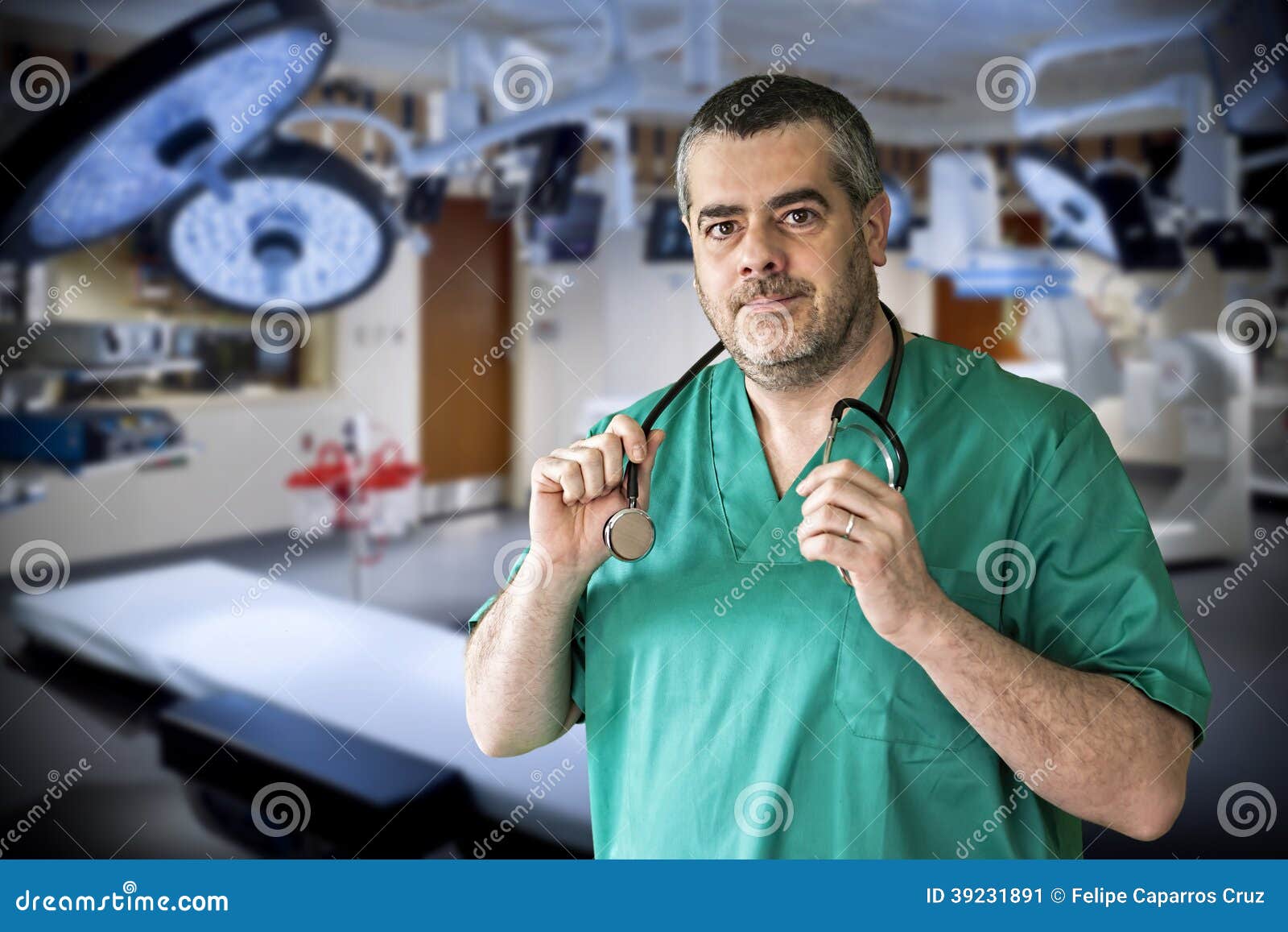 Doctor Looking at Camera by Placing a Stethoscope Stock Image - Image ...