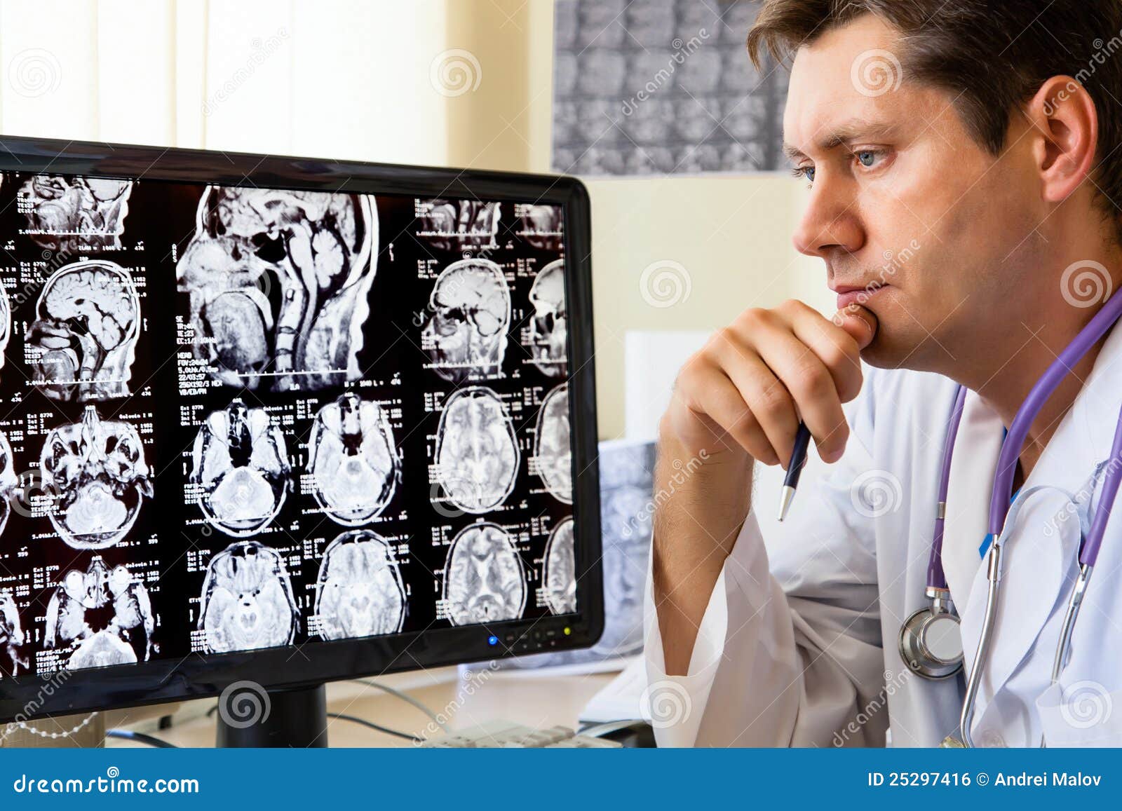 Doctor looking at ct scan stock photo. Image of laboratory - 25297416