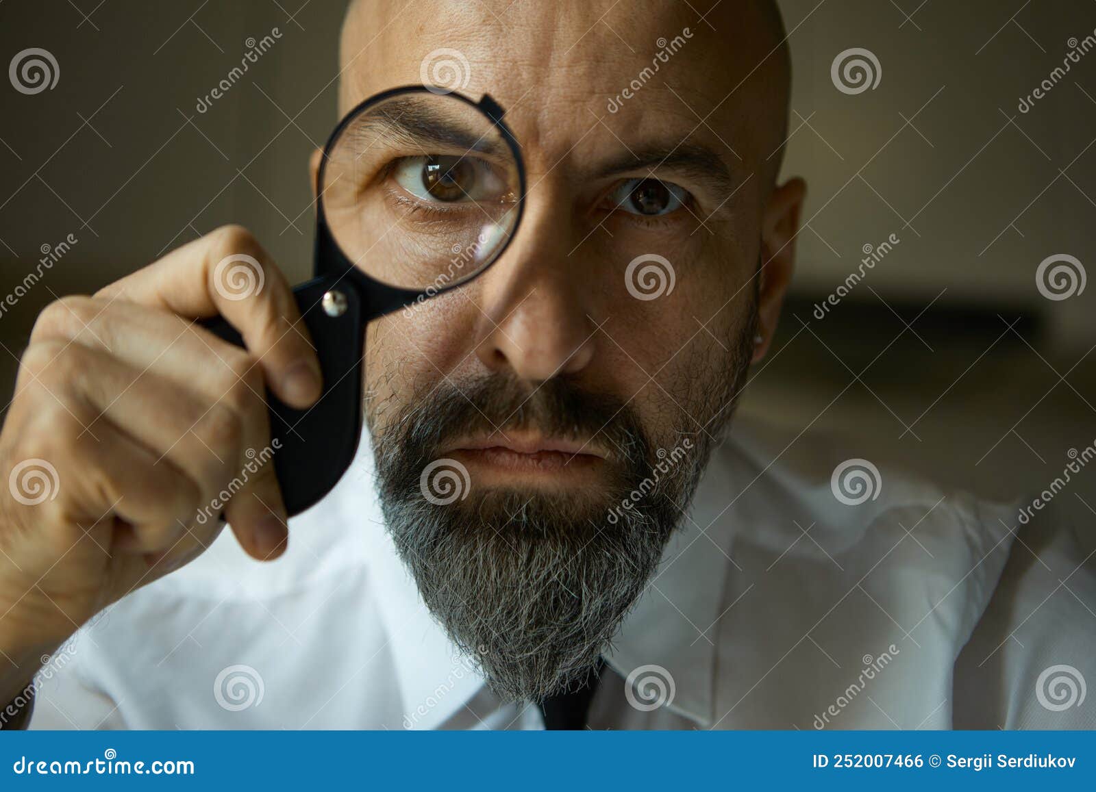 Doctor Looking through a Magnifying Lens Stock Photo - Image of disease ...