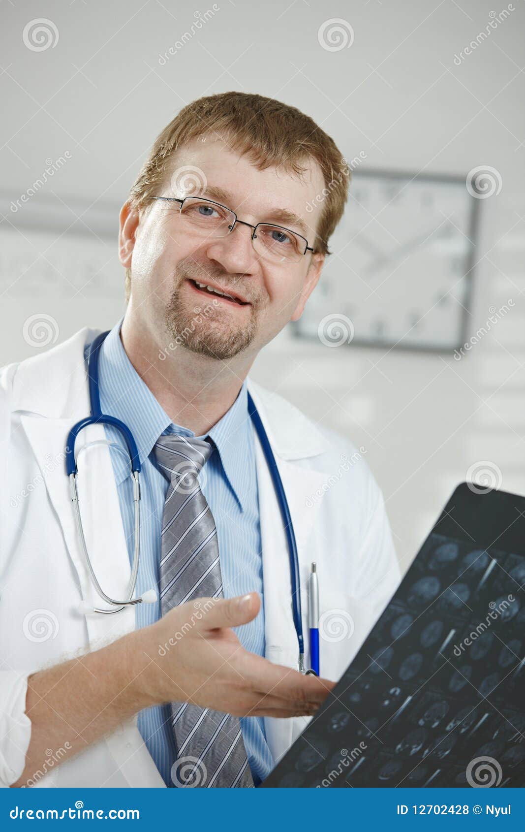 Doctor Looking at Medical Scan Stock Photo - Image of explaining, check ...
