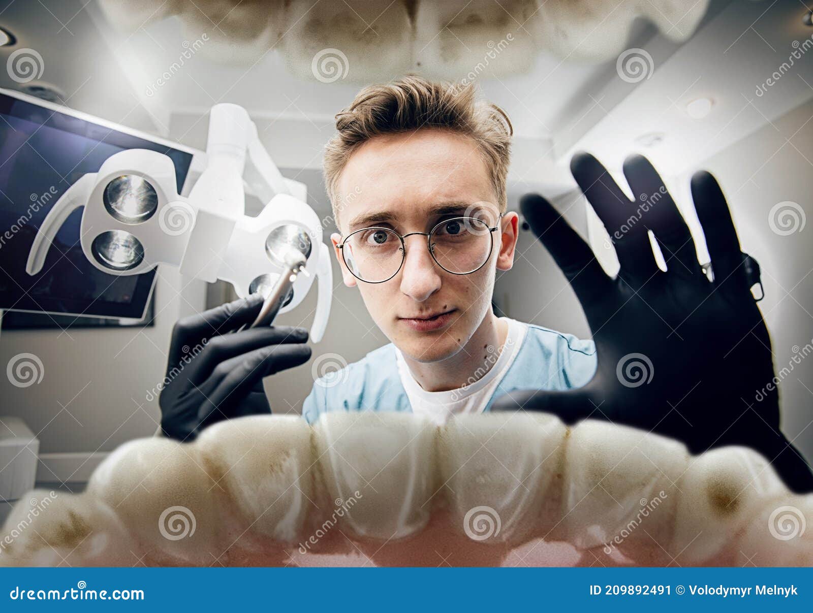 Doctor Looking into the Mouth, Checking, Examining Teeth Stock Image ...