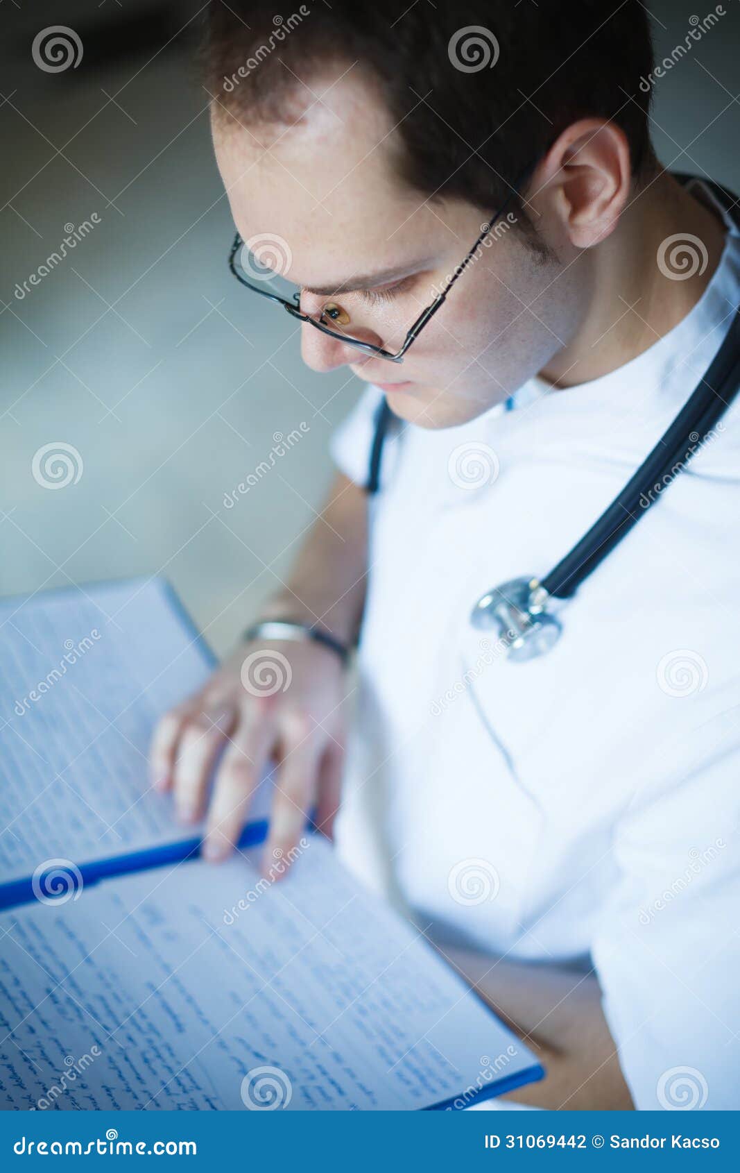 Doctor looking at Results stock photo. Image of dermatologist - 31069442