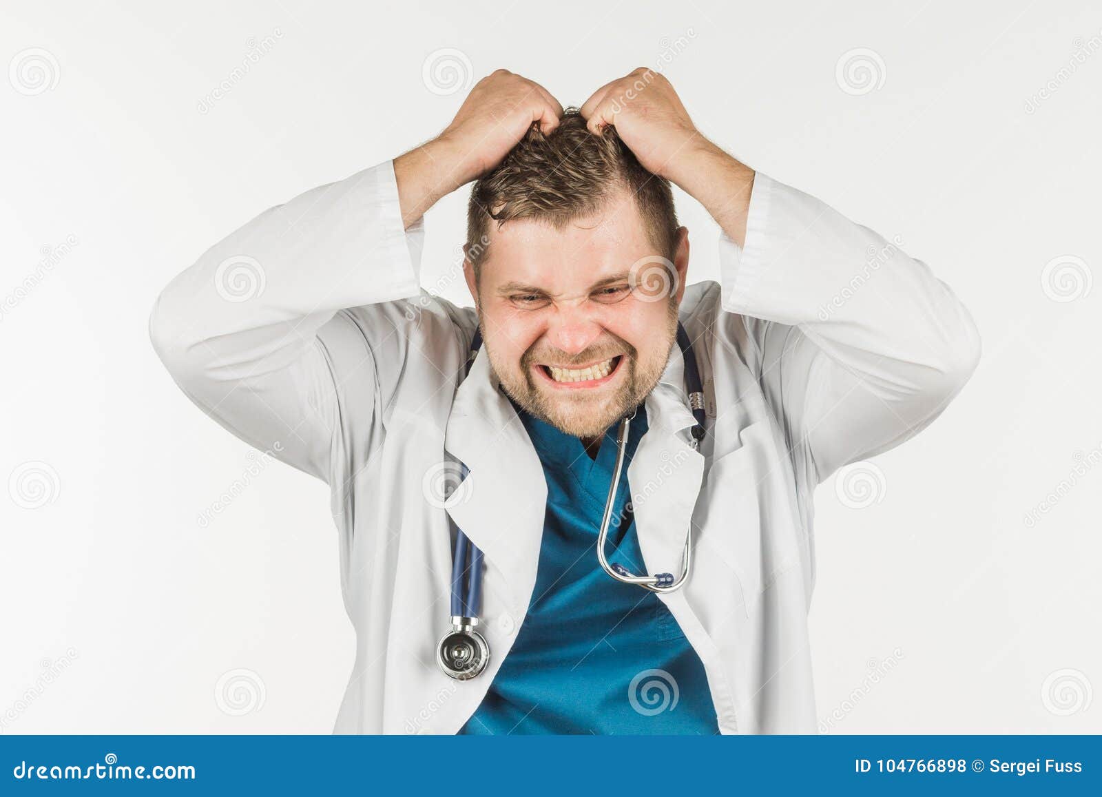 The Doctor Made a Mistake while Working. the Doctor is in a Panic Stock ...