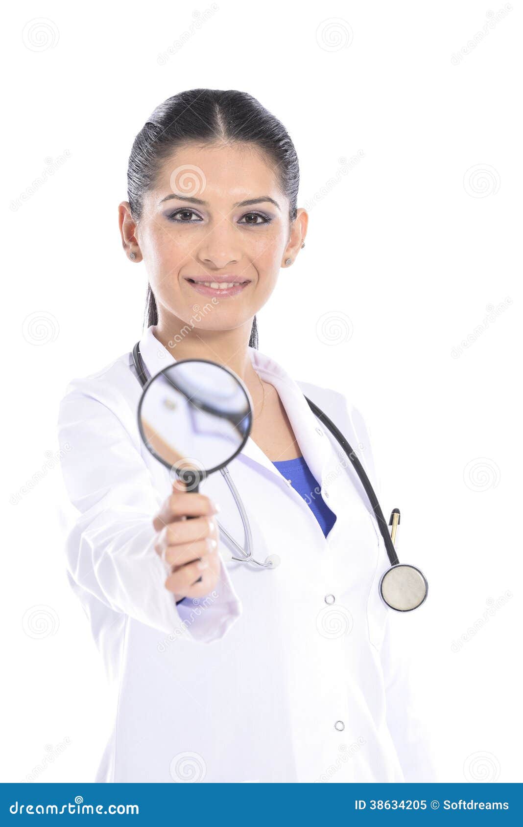 Doctor with Magnifying Glass. Stock Image - Image of confidence ...
