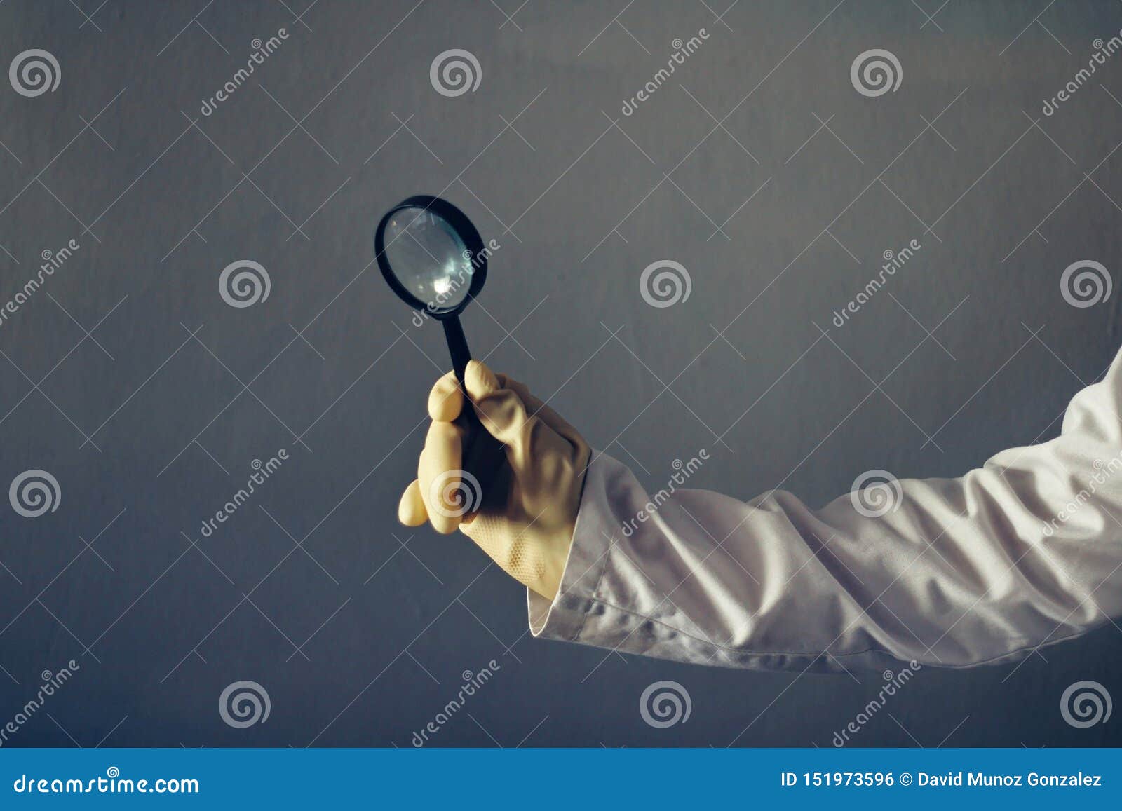 Doctor with a Magnifying Glass on His Hands. Stock Illustration ...
