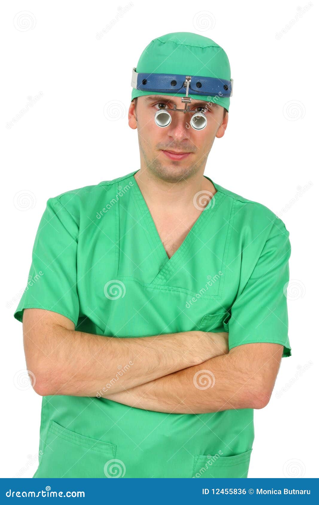 Doctor with Magnifying Glass Isolated Stock Photo - Image of healthy ...
