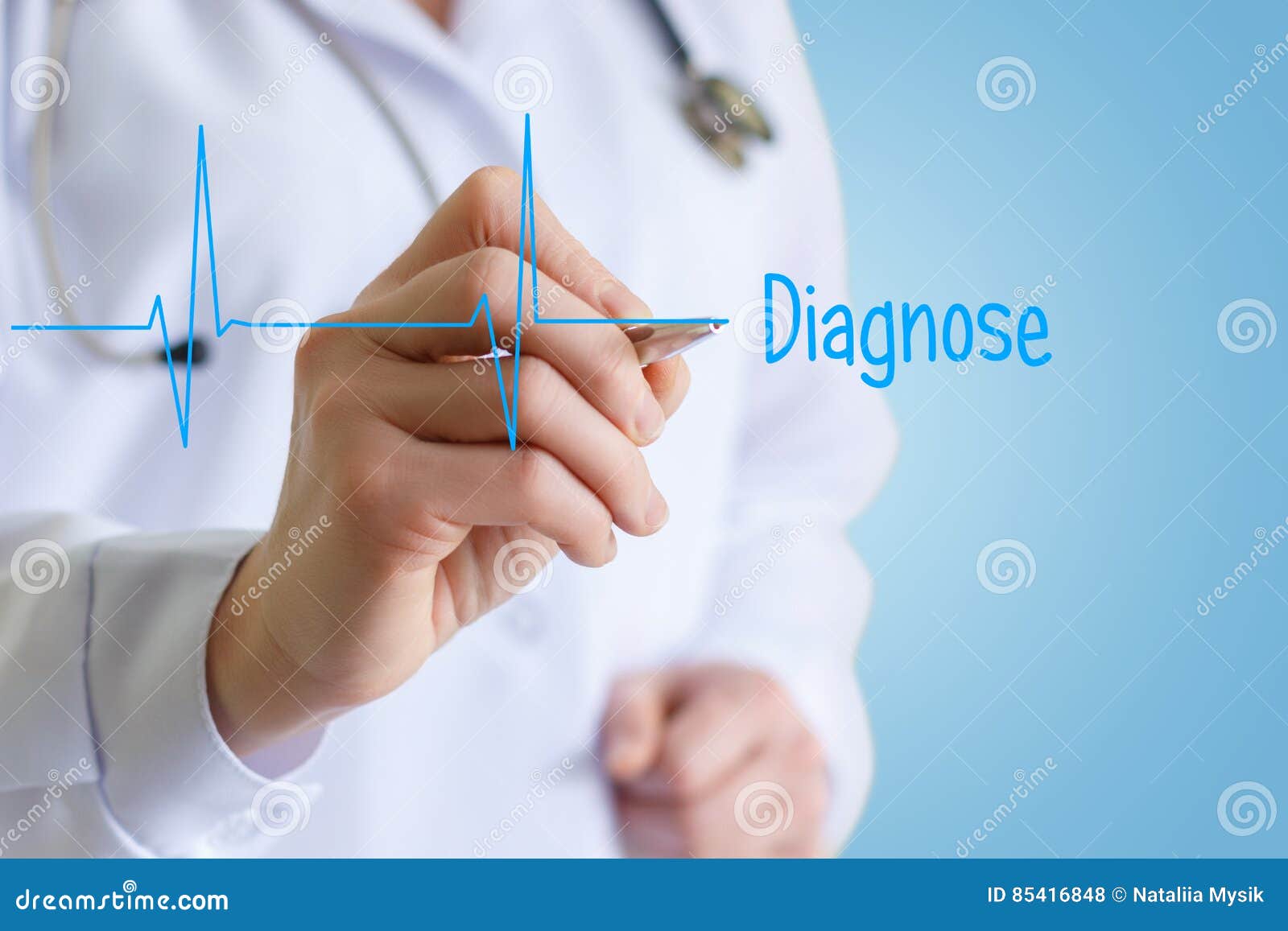 Doctor makes a diagnosis. stock photo. Image of board - 85416848