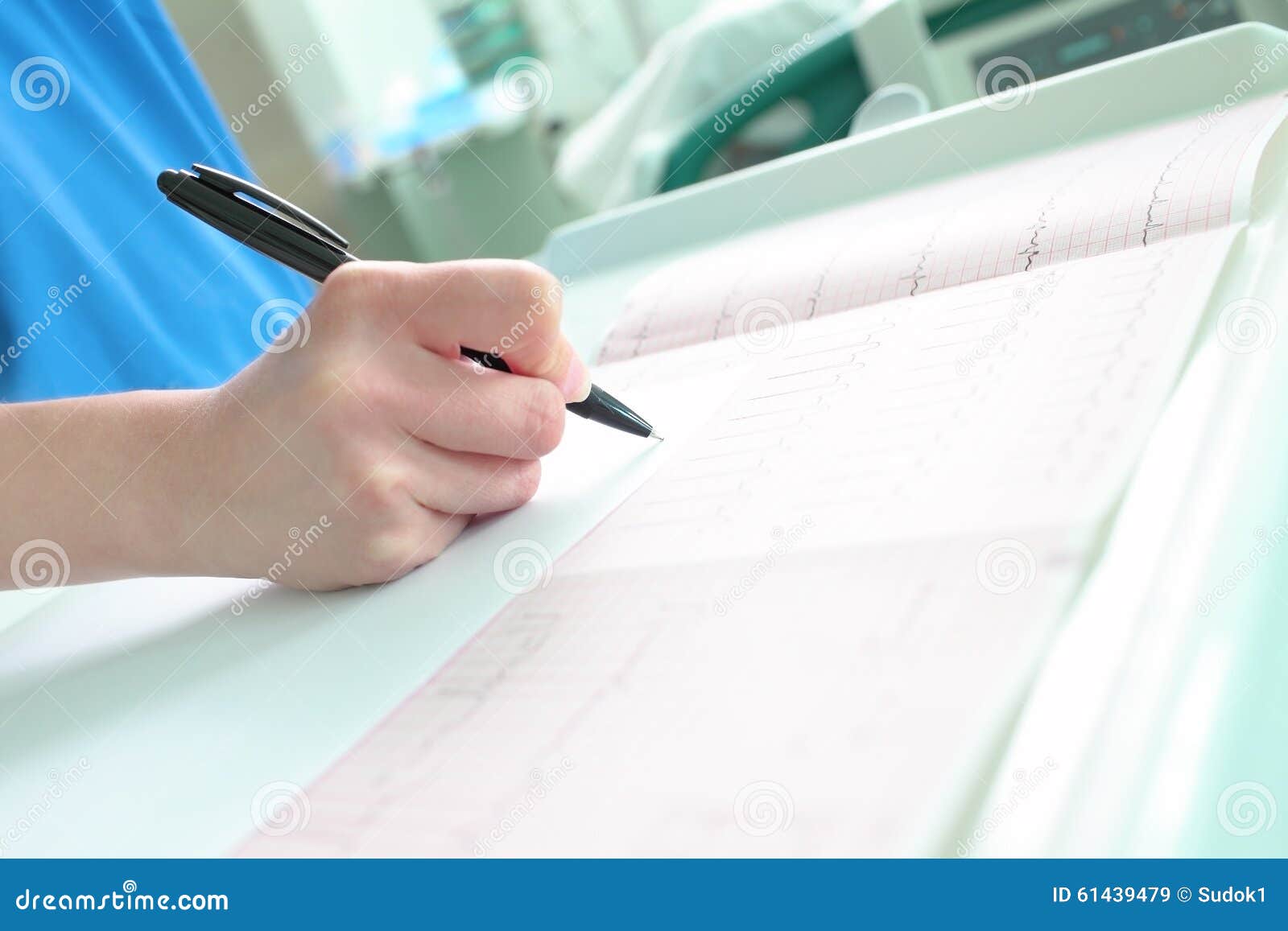 Doctor Makes a Note Reading ECG Stock Image - Image of service, note ...