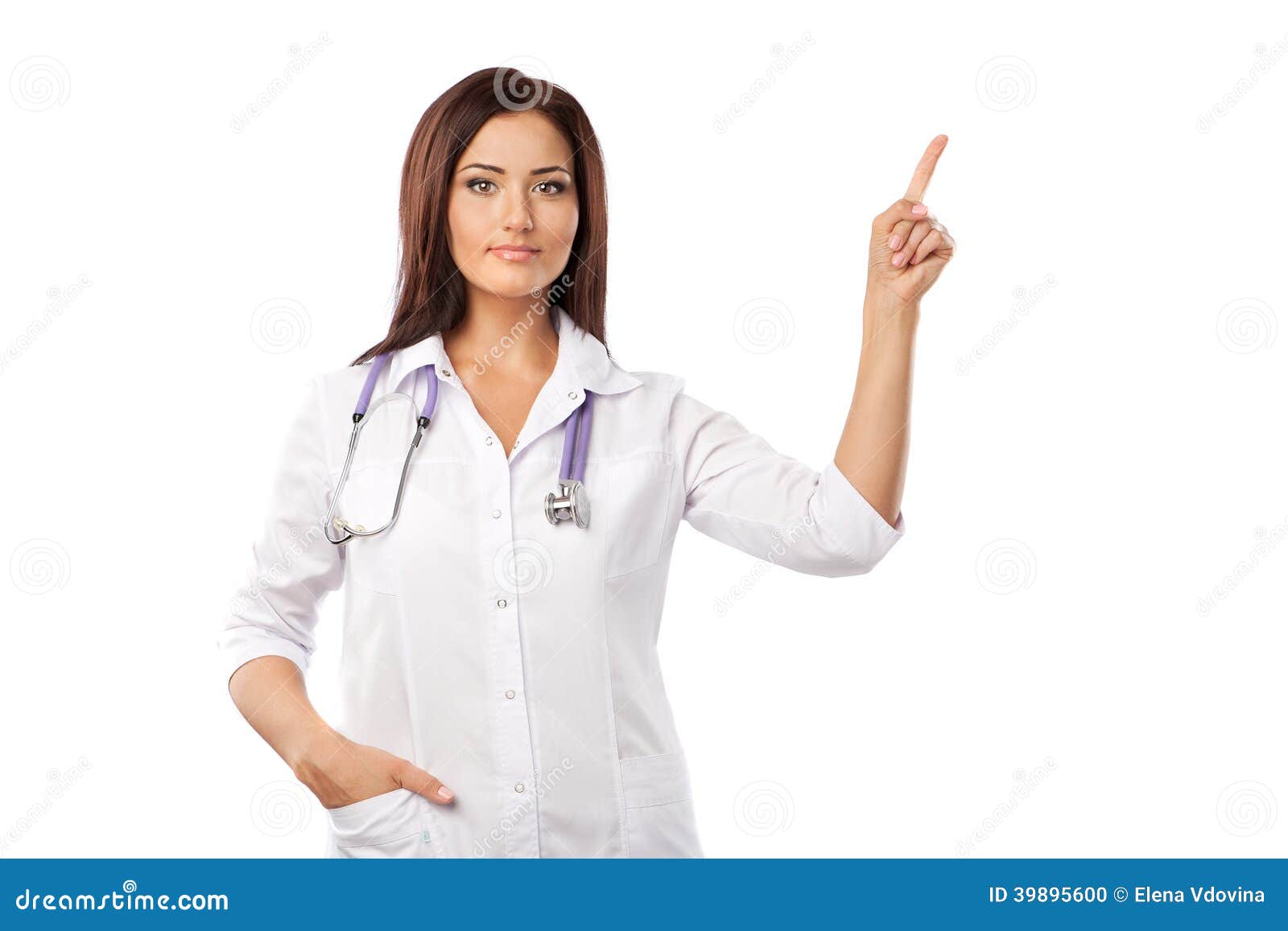 Doctor Makes a Pointing Finger Gesture Stock Photo - Image of calm ...