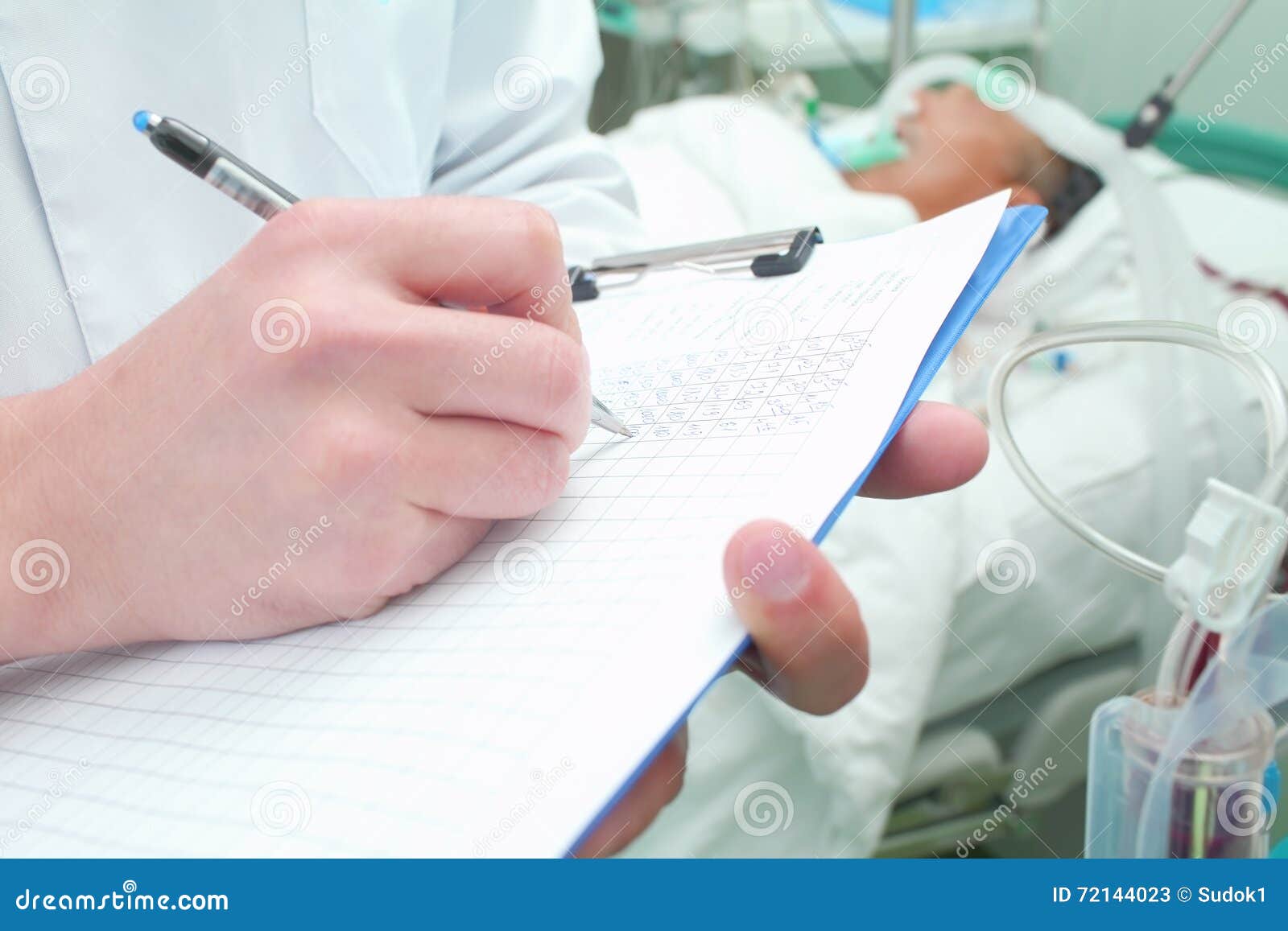 Doctor Makes Ward Round in ICU Stock Image - Image of concept ...