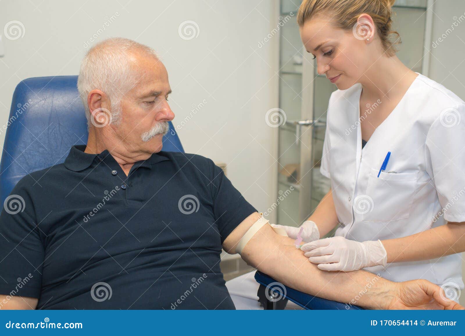Doctor Making Blood Test for Senior Man Stock Photo - Image of medicine ...