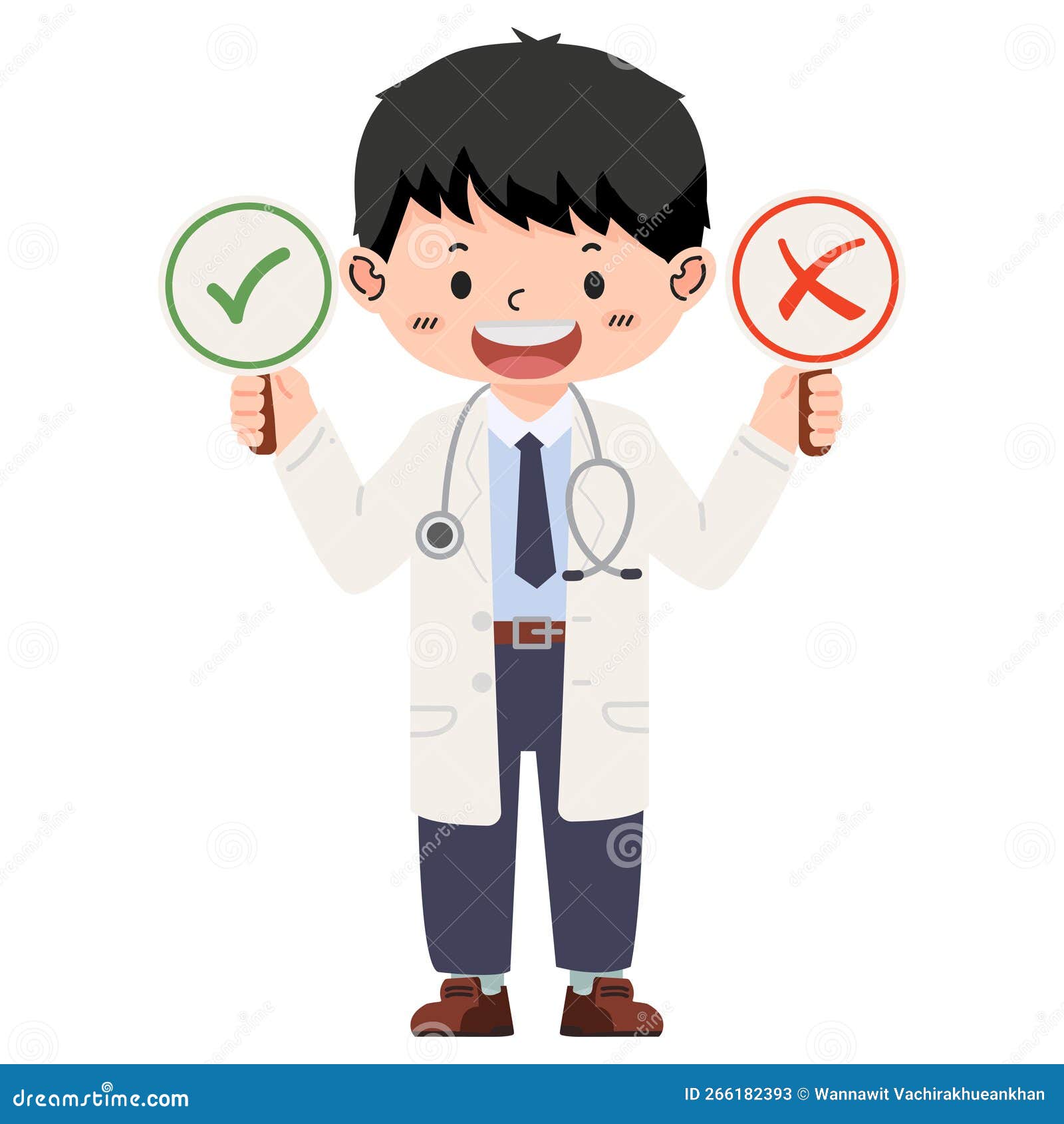 Doctor Making Decision Right or Wrong Stock Vector - Illustration of ...