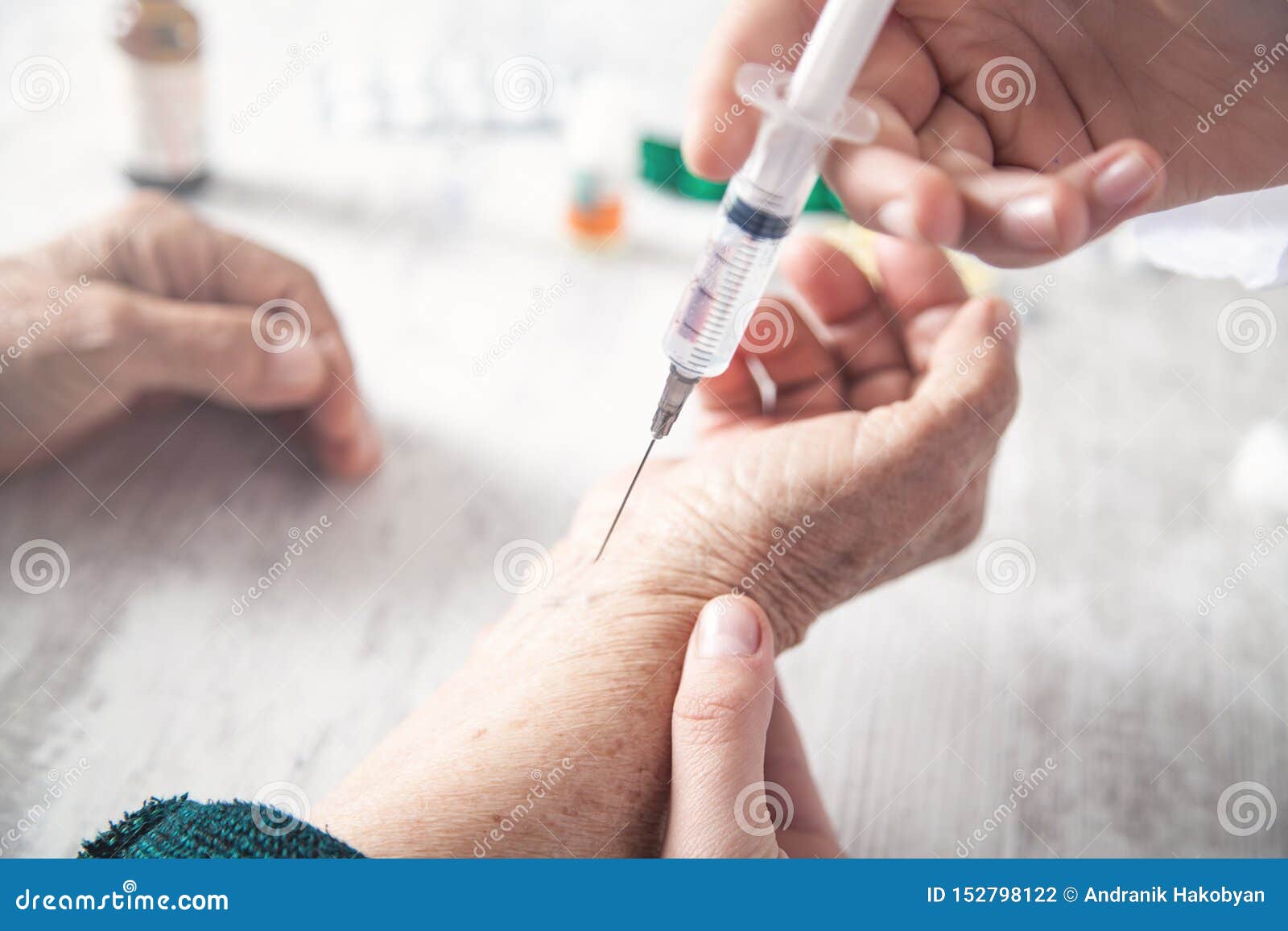 Doctor Making Injection in Elderly Woman Stock Photo - Image of ...