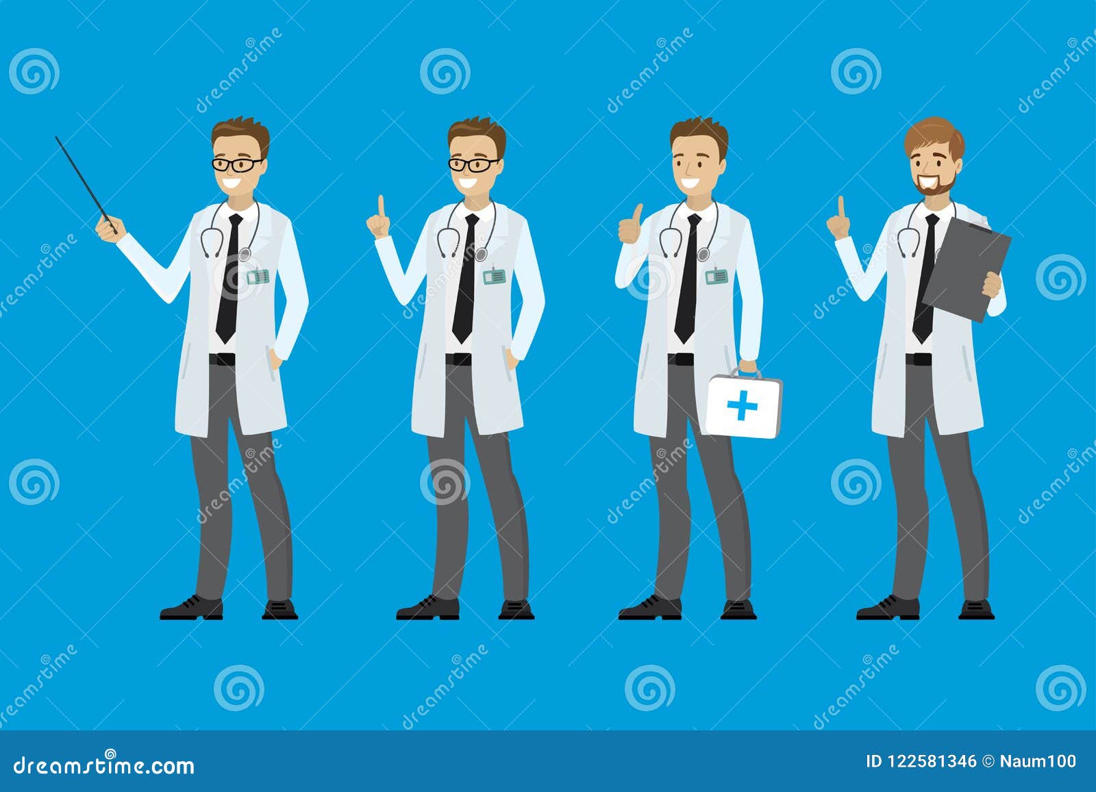 Doctor male set stock vector. Illustration of male, health - 122581346