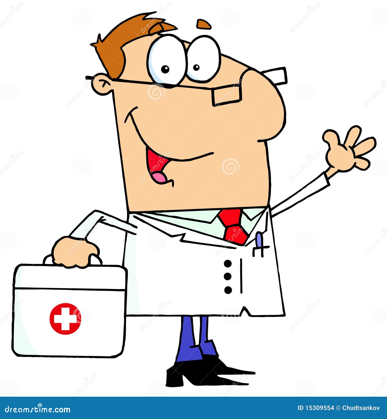 Doctor Man Carrying His First Aid Bag Stock Vector - Illustration of ...