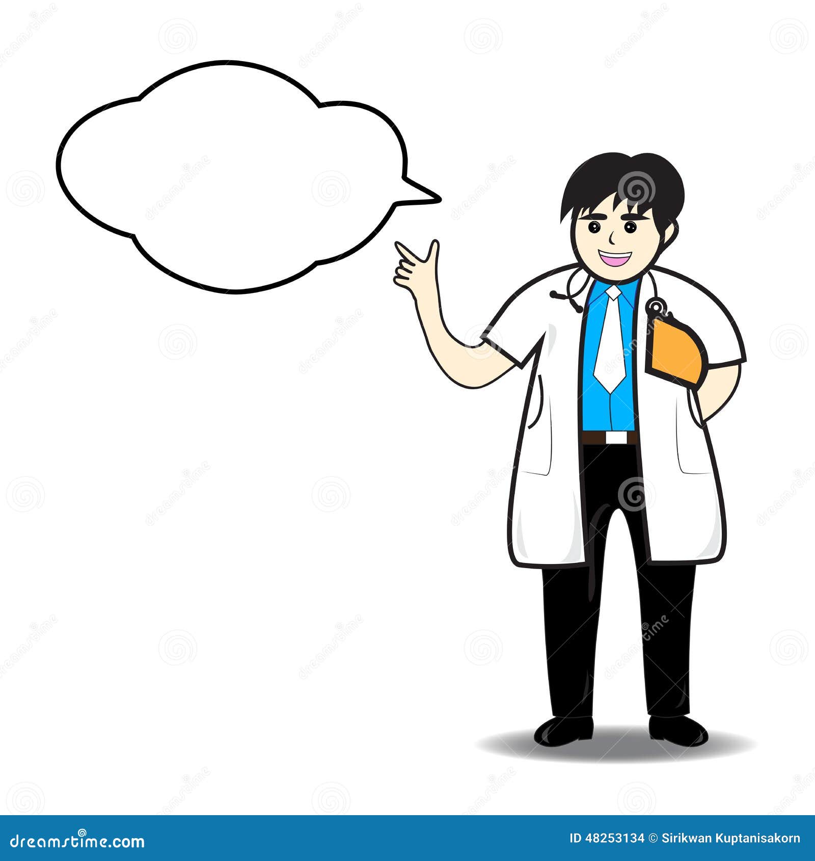Doctor man thinking stock vector. Illustration of physician - 48253134