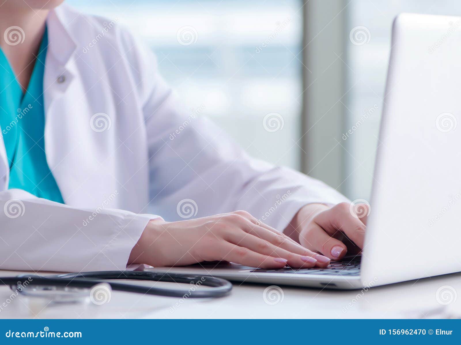 Doctor Man Working on the Computer in Lab Stock Photo - Image of ...