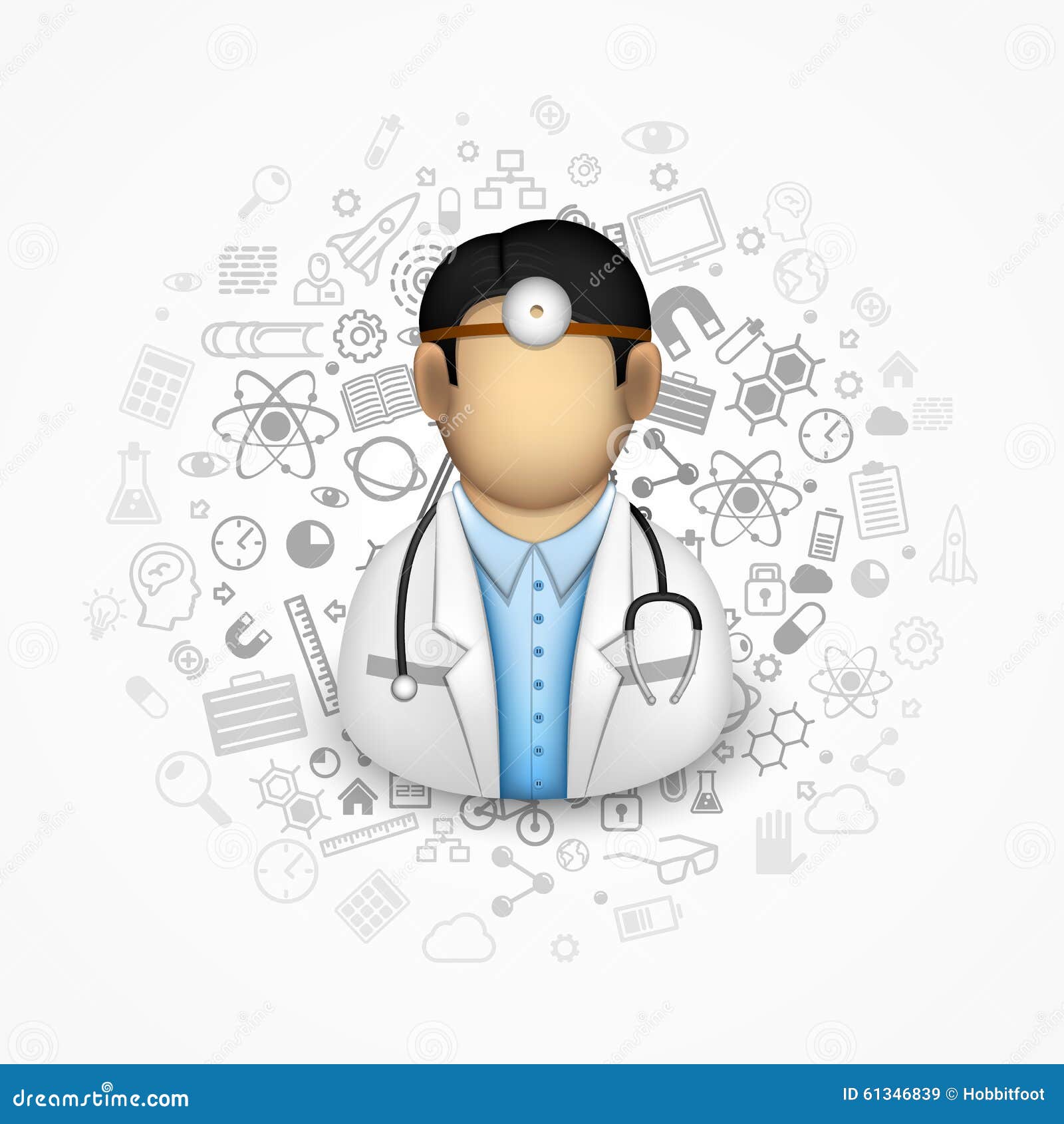 Doctor Many Icons on the Background Stock Vector - Illustration of ...