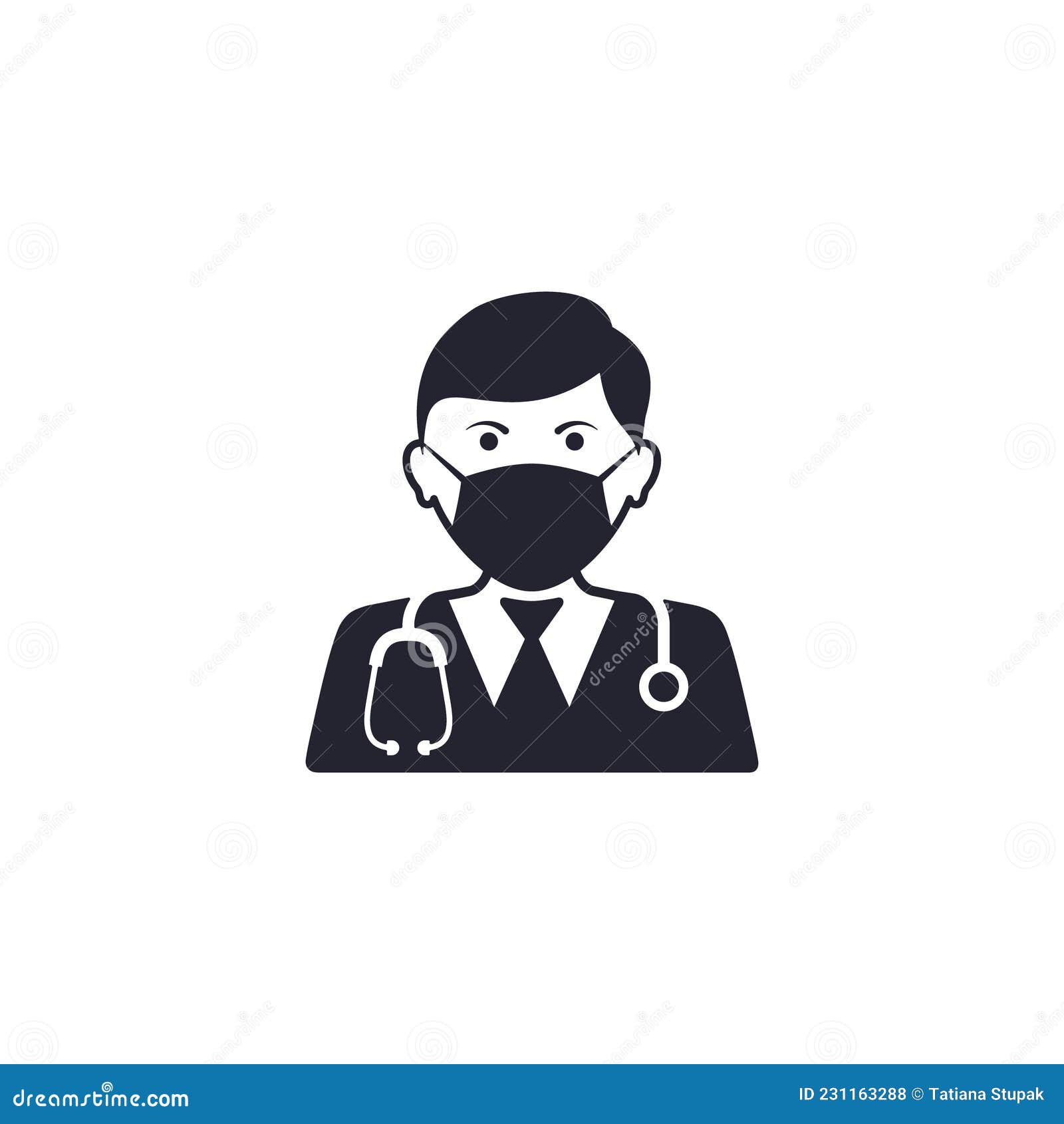 Doctor with Mask Icon Vector. Vector Isolated Simple Illustration Stock ...
