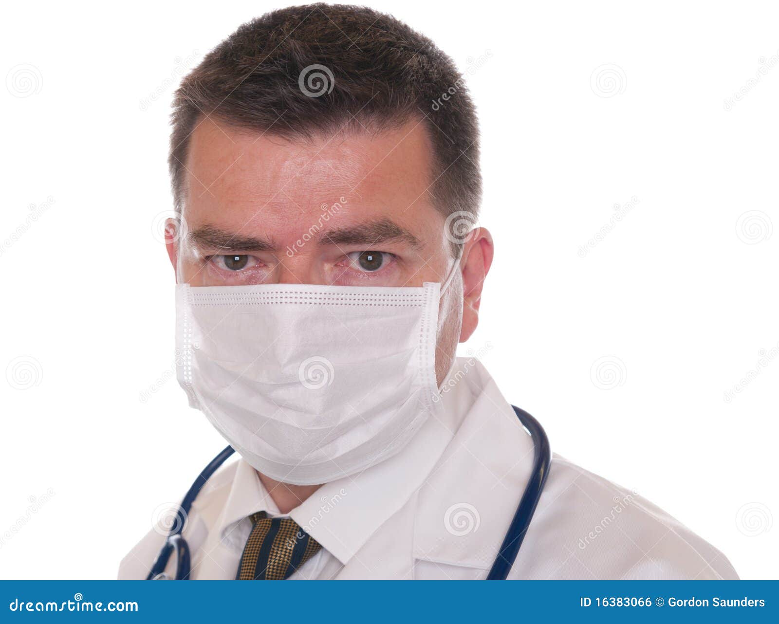 Doctor with Mask Isolated on White Stock Photo - Image of consultant ...