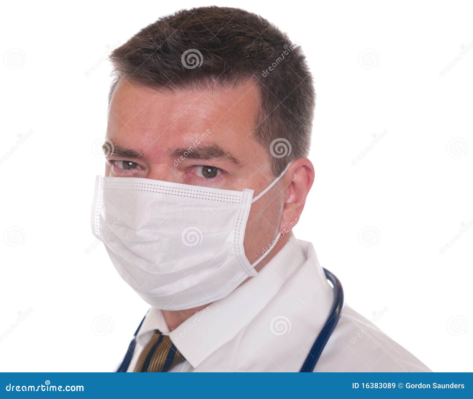 Doctor with Mask Isolated on White Stock Image - Image of coat, caring ...