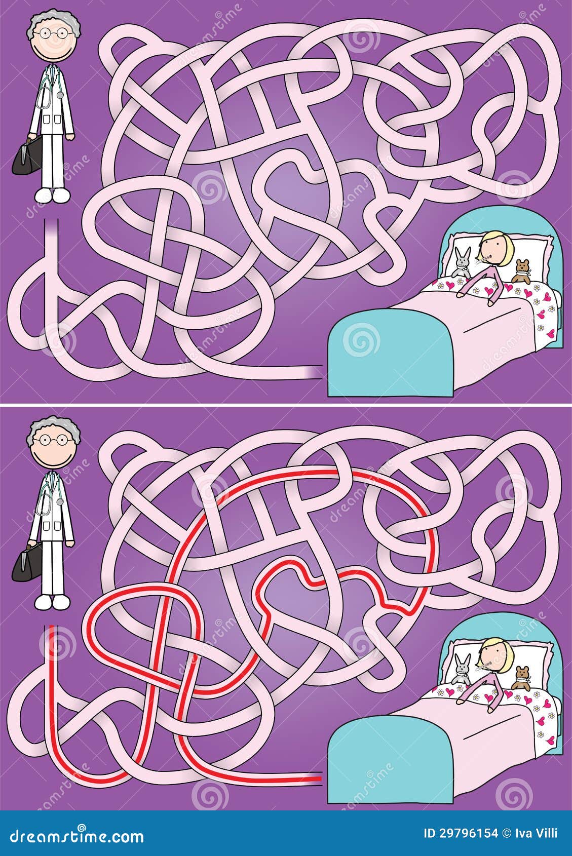 Doctor maze stock vector. Illustration of maze, game - 29796154