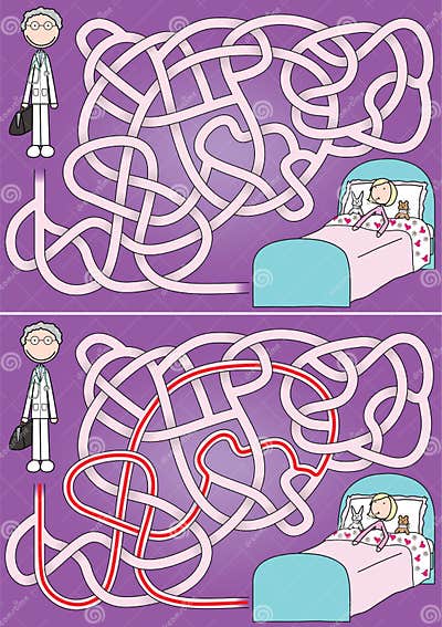 Doctor maze stock vector. Illustration of maze, game - 29796154