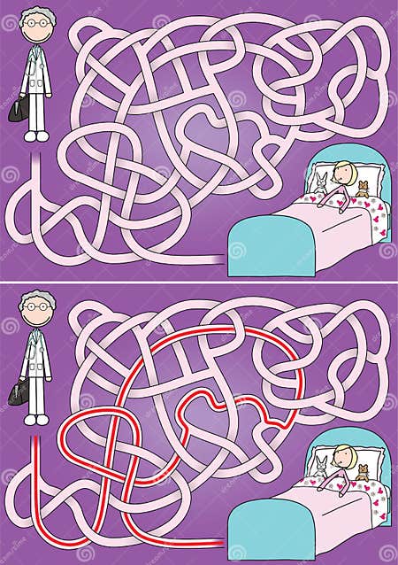 Doctor maze stock vector. Illustration of maze, game - 29796154