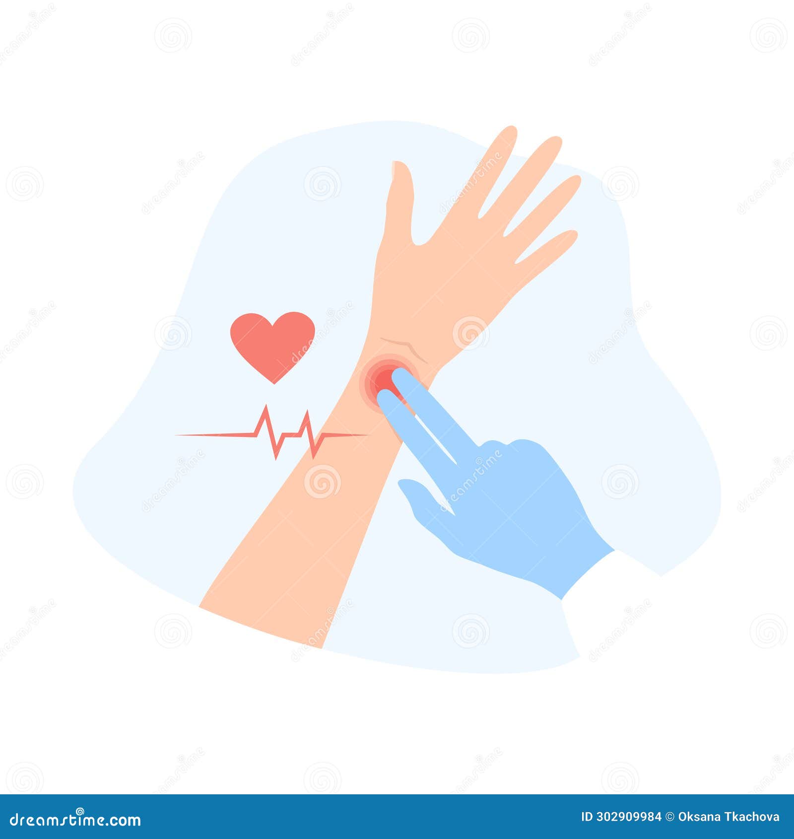 A Doctor Measuring a Patient S Pulse, Isolated on White Background ...