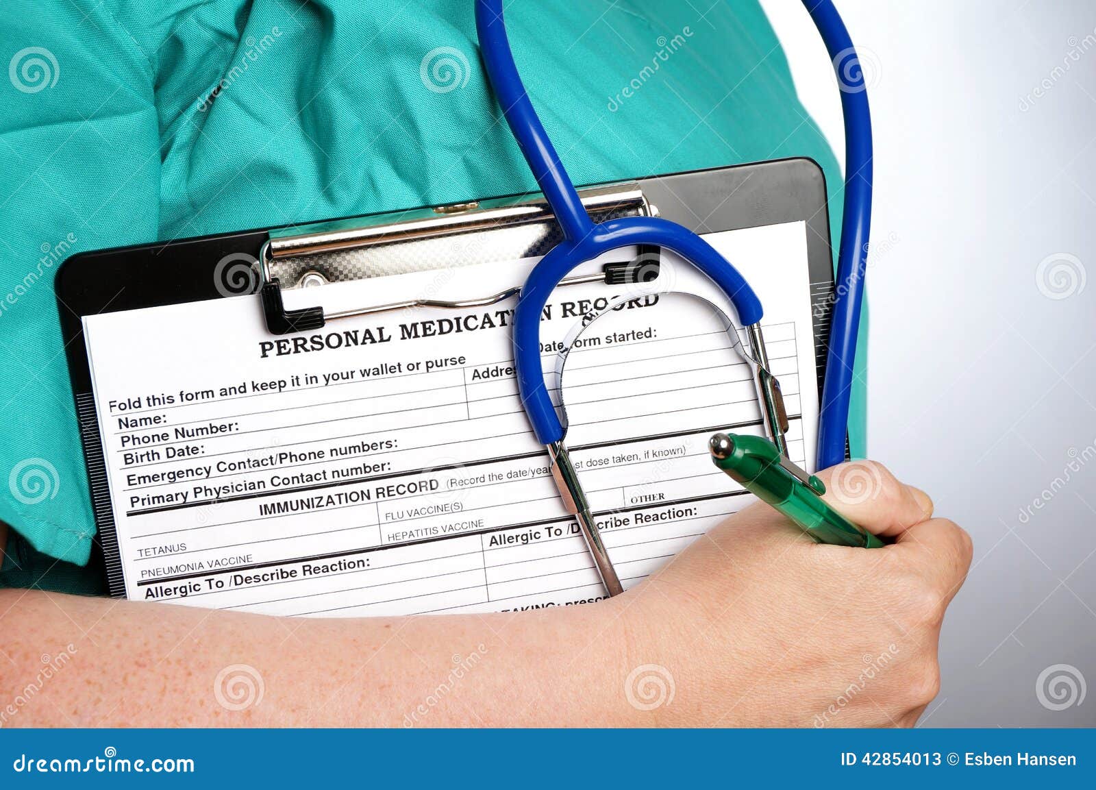 Doctor with Medical Chart and Stethoscope Stock Image - Image of ...
