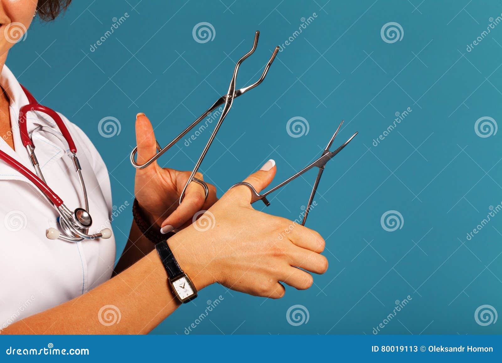 Doctor with a Medical Instrument in the Hands Stock Image - Image of ...