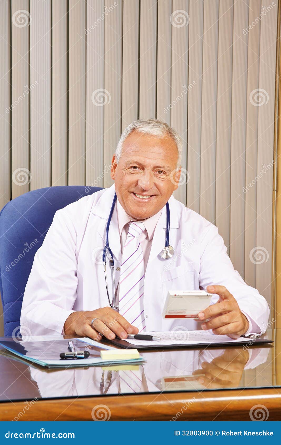Doctor with Medication in His Office Stock Photo - Image of citizen ...