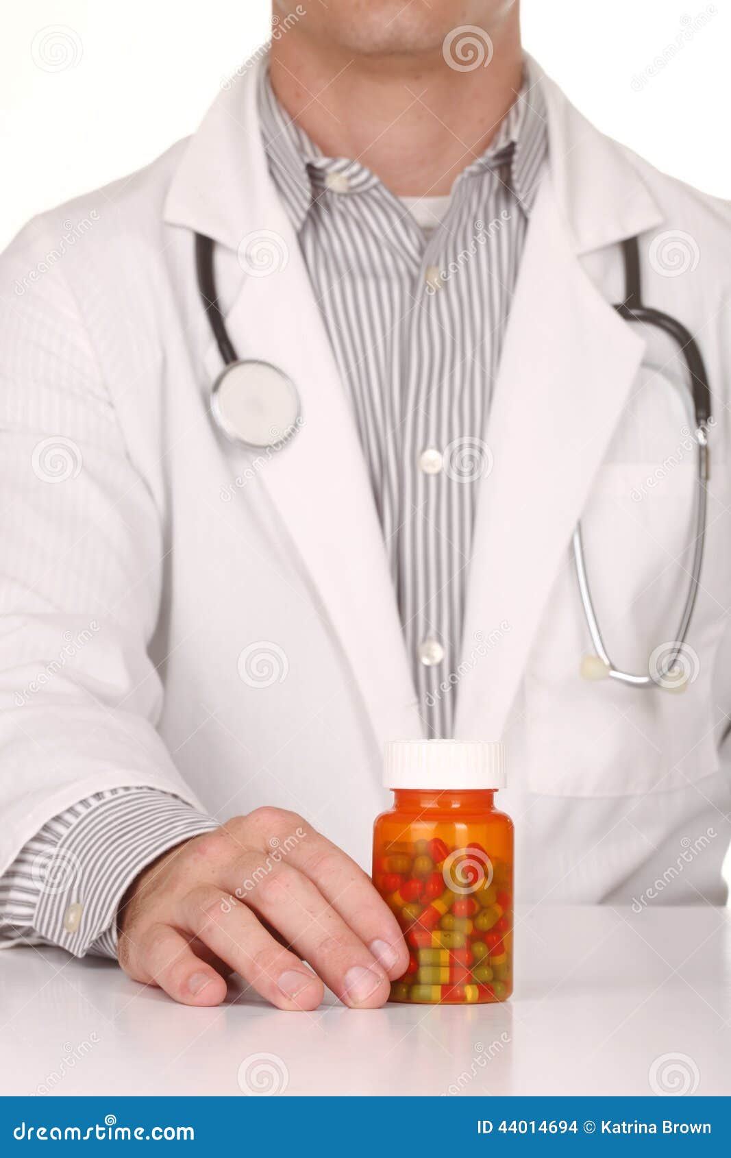 Doctor with Medication in Prescription Bottles Stock Photo - Image of ...